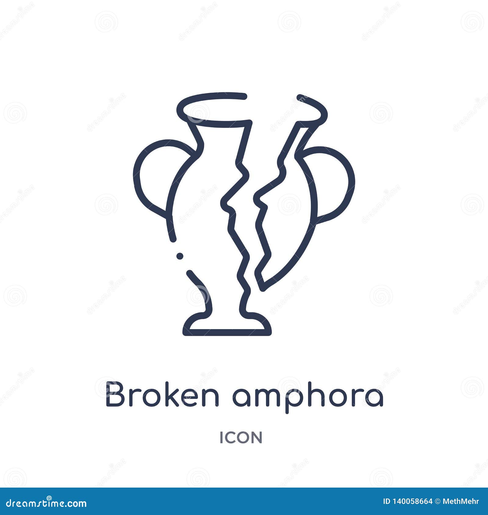 Linear Broken Heart Emoji Icon From Emoji Outline Collection. Thin Line ...
