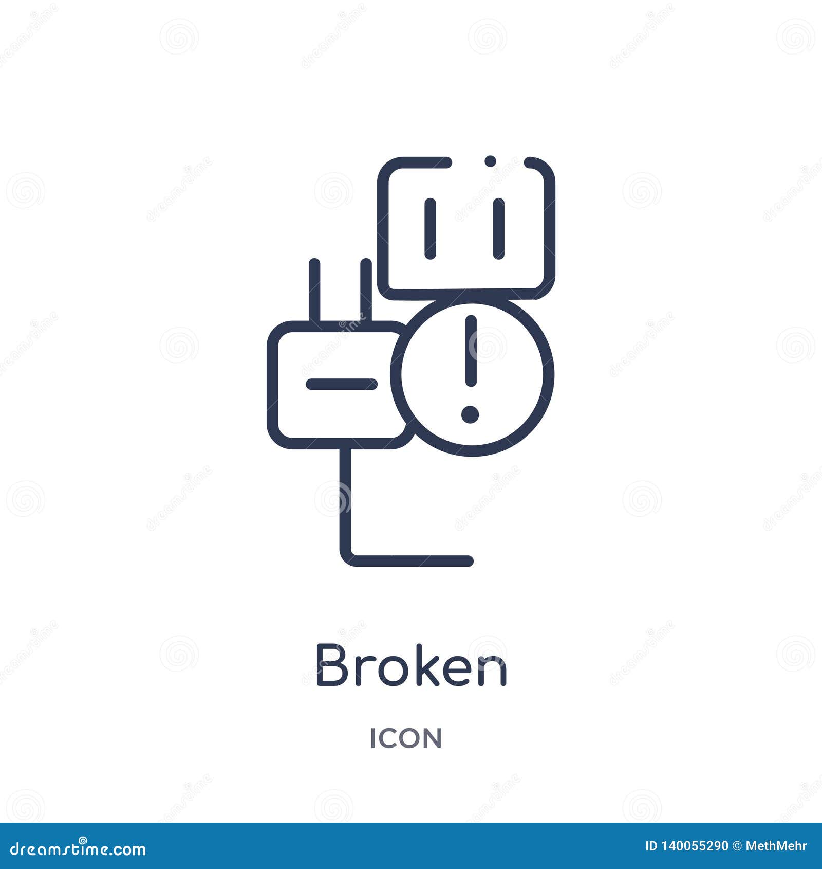 Linear Broken Heart Emoji Icon From Emoji Outline Collection. Thin Line ...