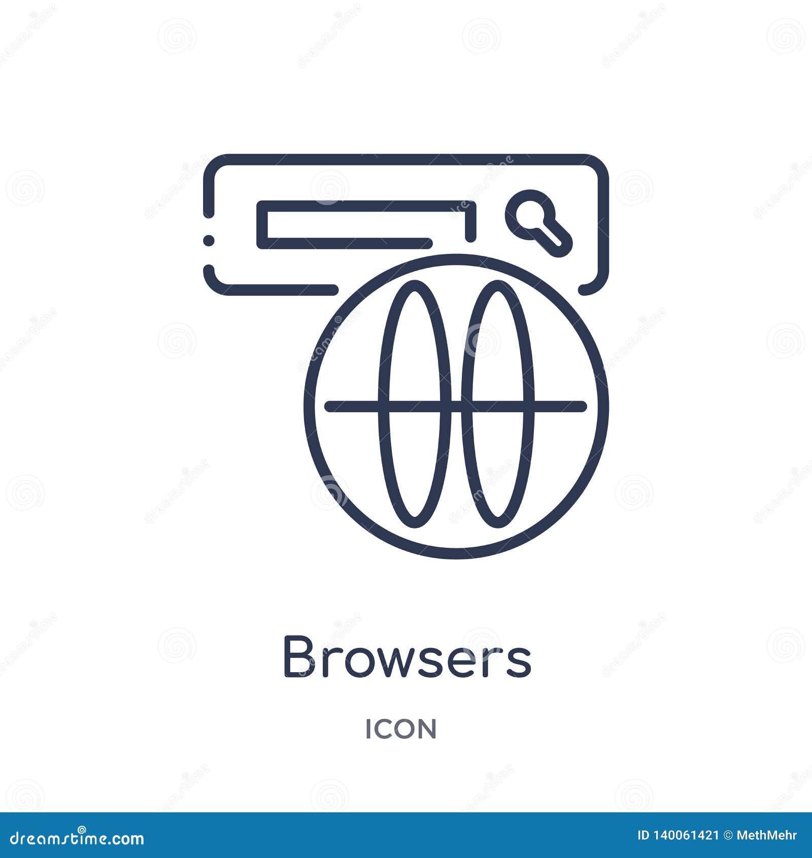 Linear Browsers Icon From Internet Security Outline Collection Thin