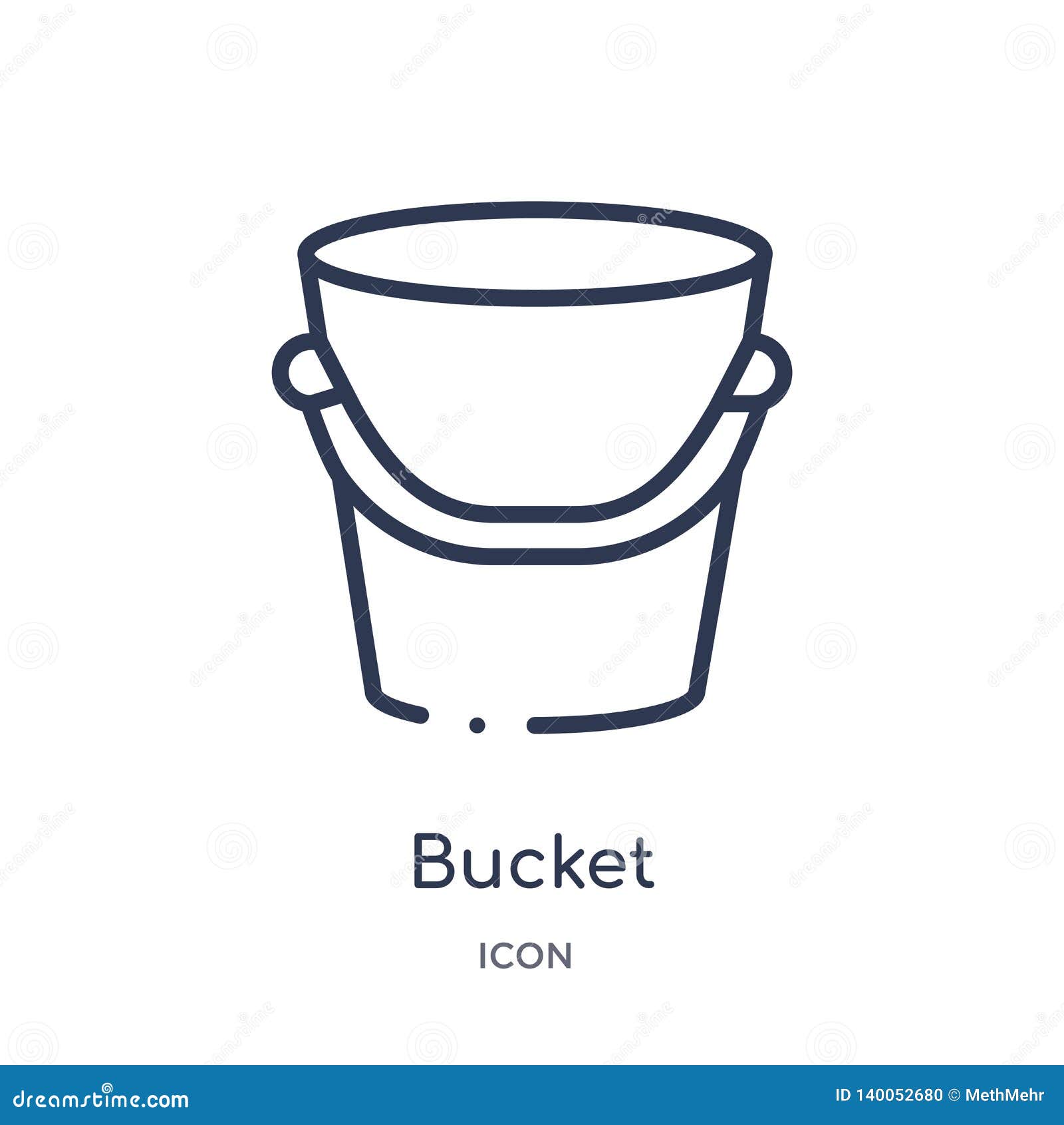 Linear Bucket Icon From Construction Tools Outline Collection. Thin ...