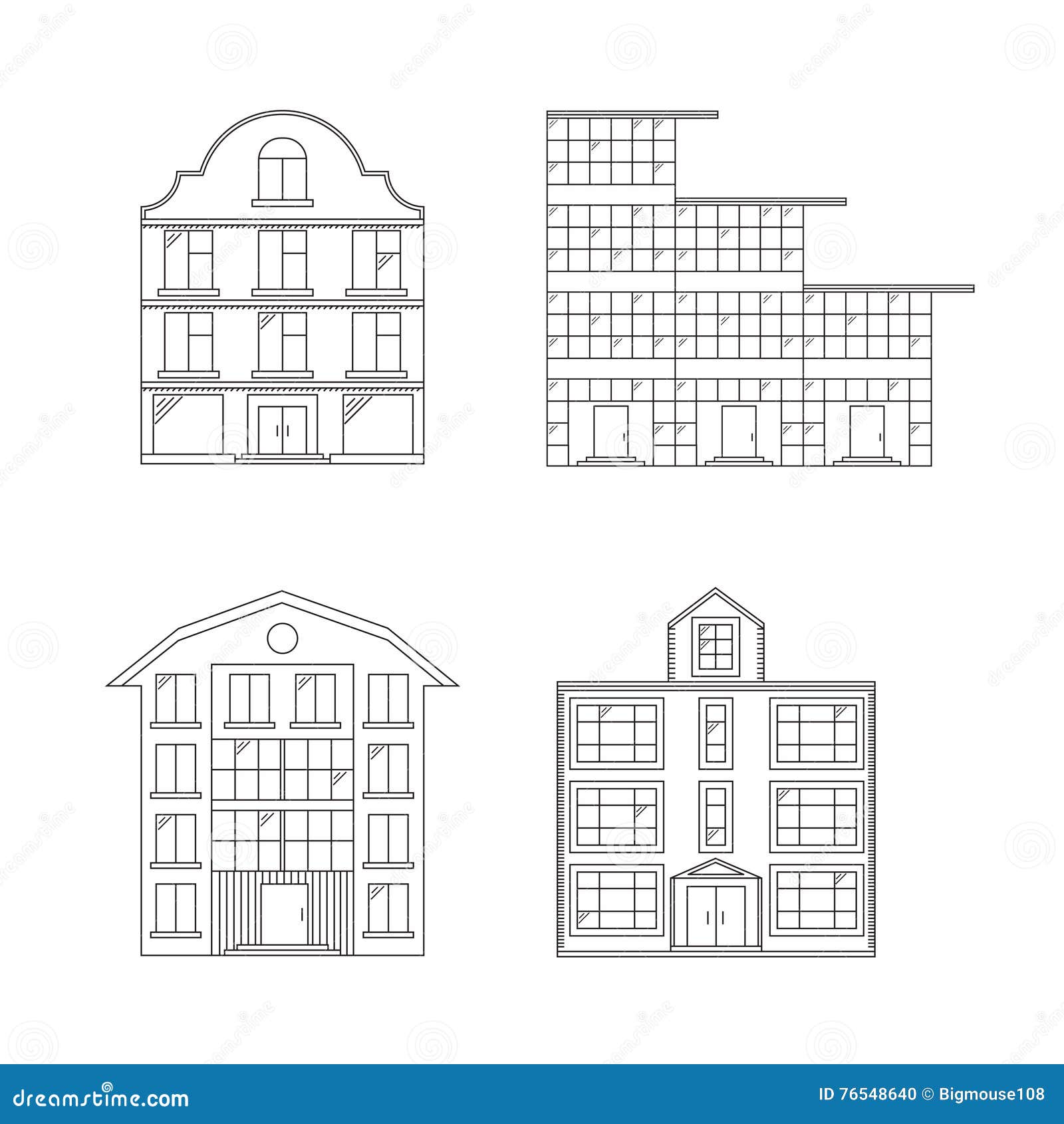 Linear Buildings Icon From Digital Economy Outline Collection. Thin ...