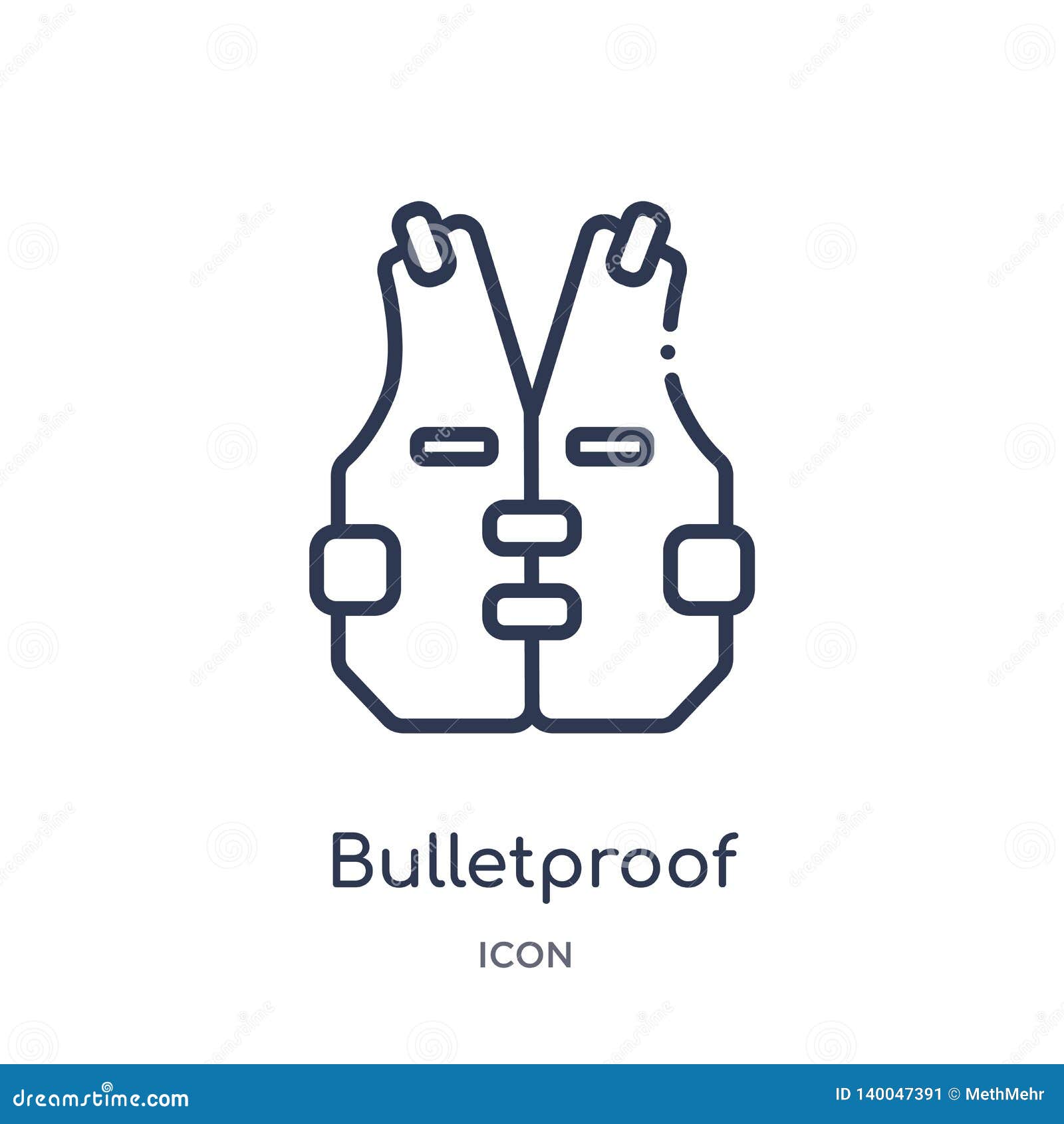 Bulletproof Linear Icon. Modern Outline Bulletproof Logo Concept Vector ...