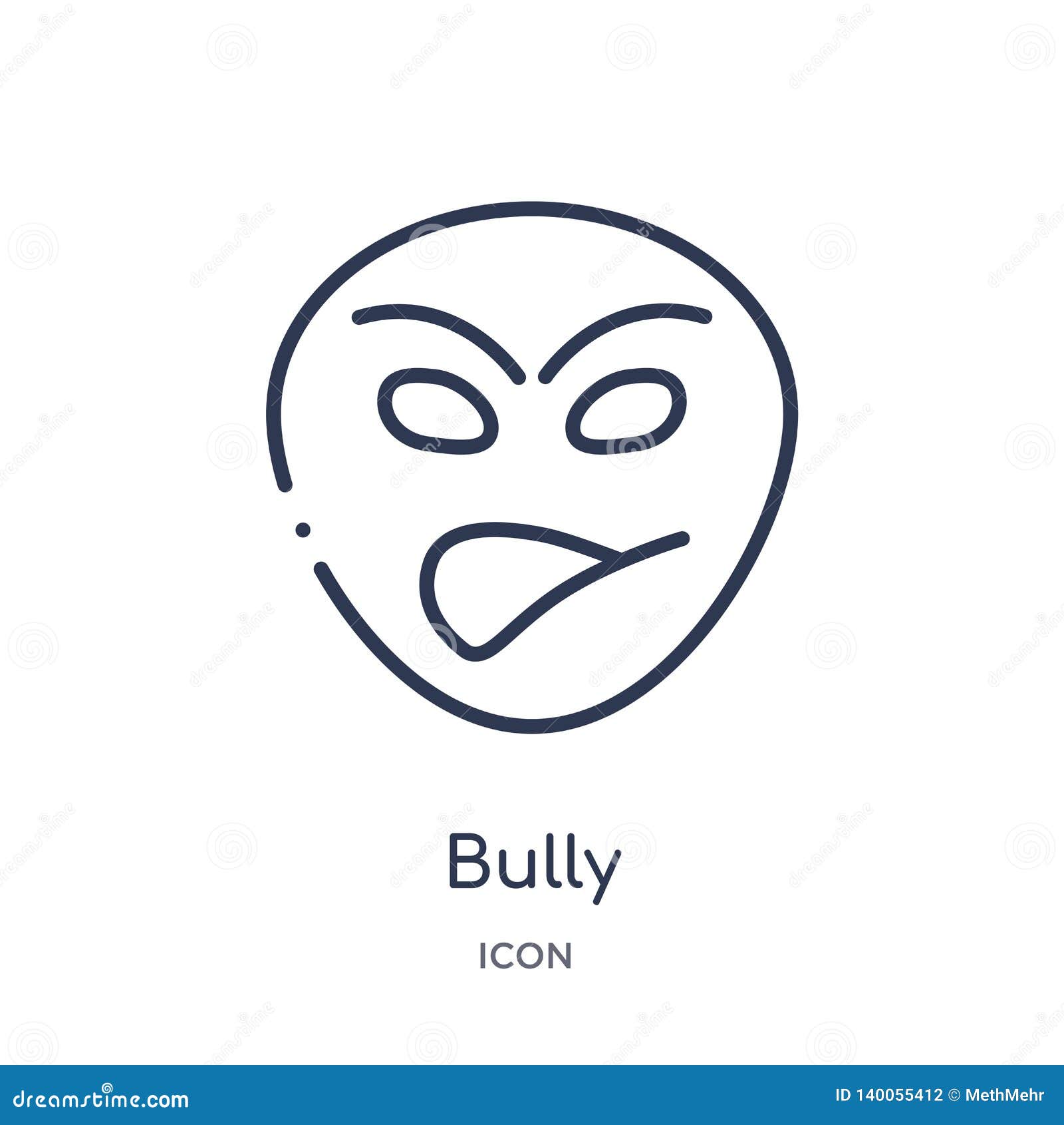Linear Bully Icon from Emotions Outline Collection. Thin Line Bully ...
