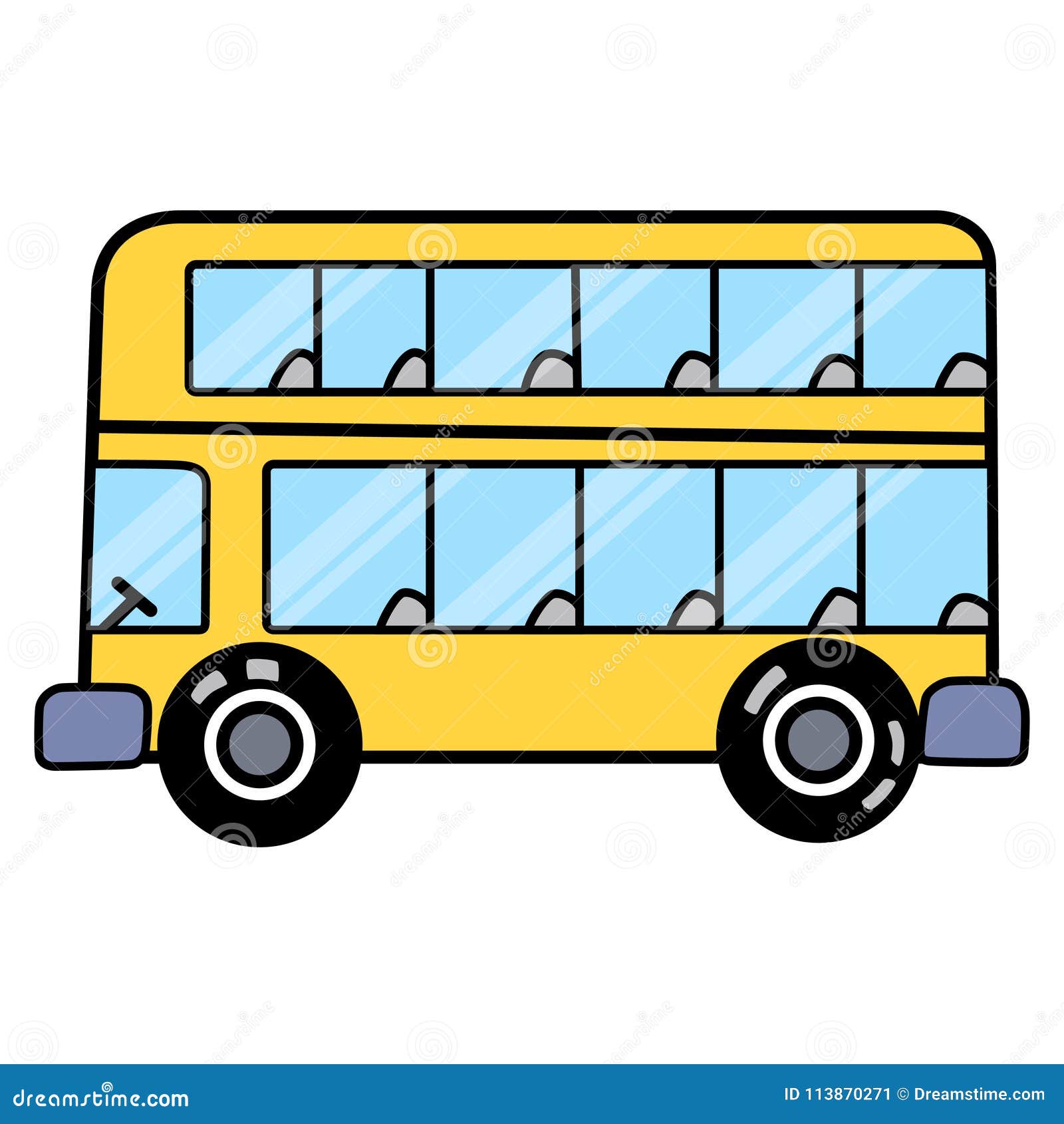 Linear Bus with Two Floors Separated on White Space Stock Vector ...