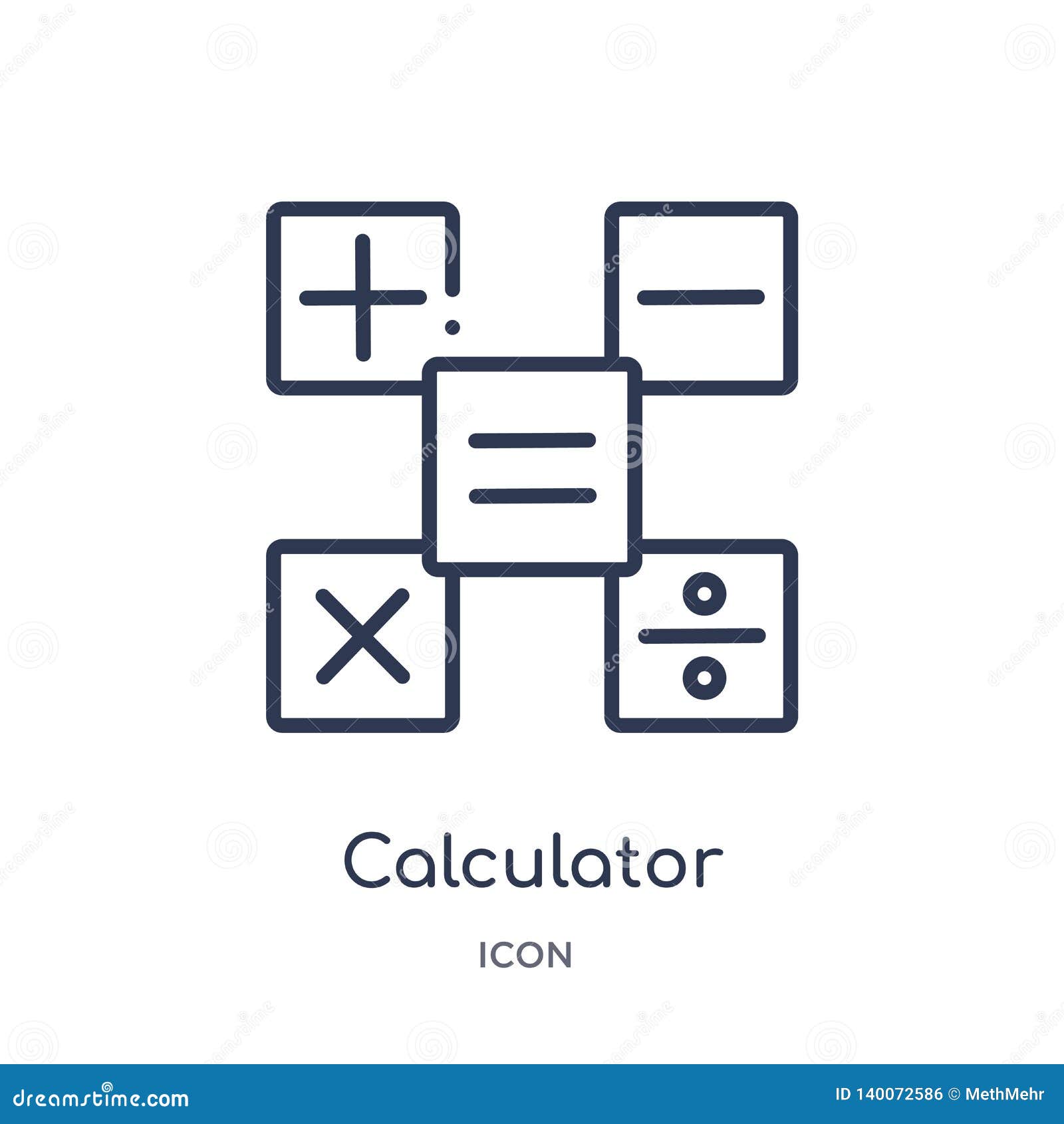 Linear Calculator Buttons Interface Icon from Education Outline ...