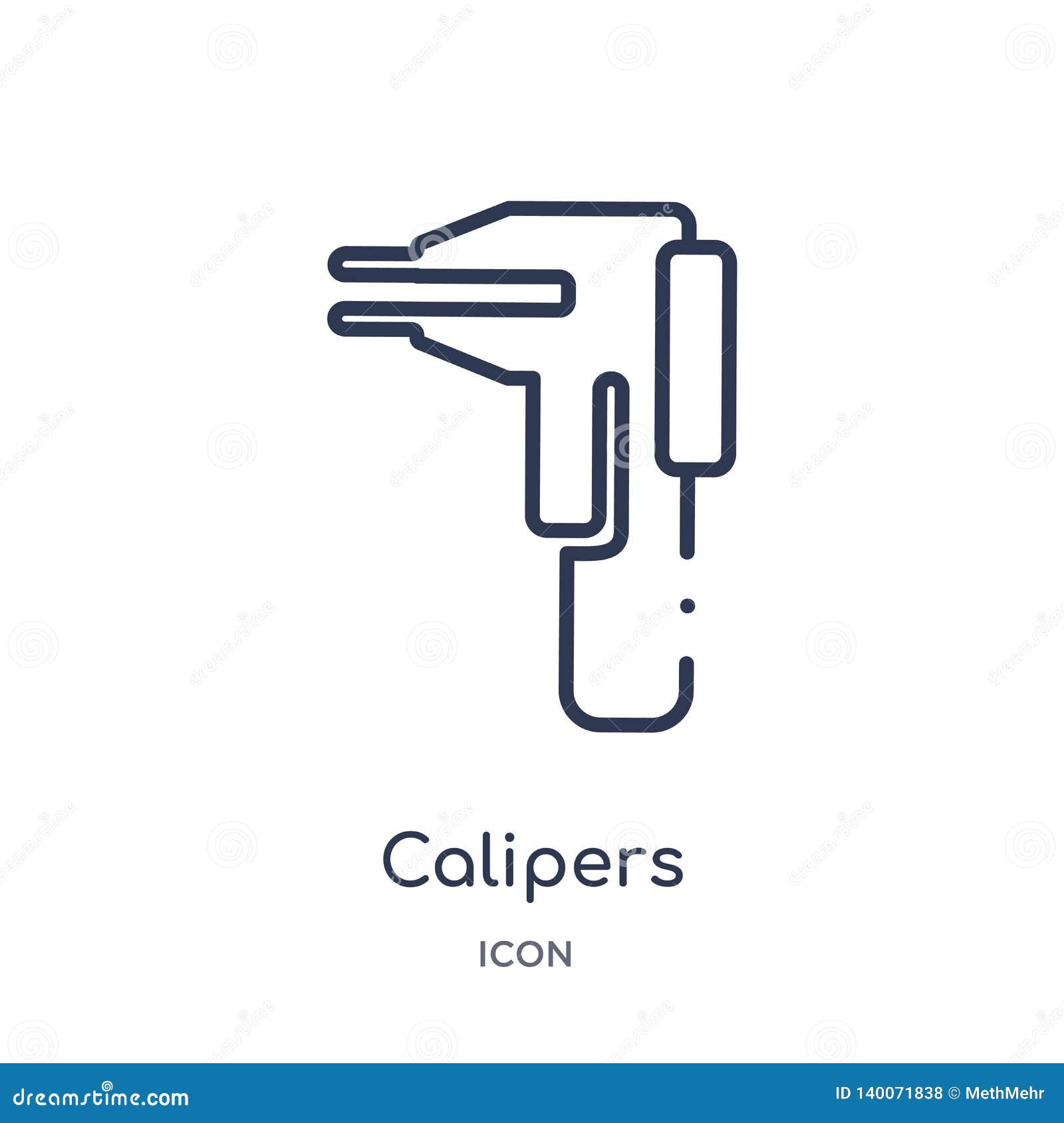 Linear Calipers Icon from Edit Tools Outline Collection. Thin Line ...