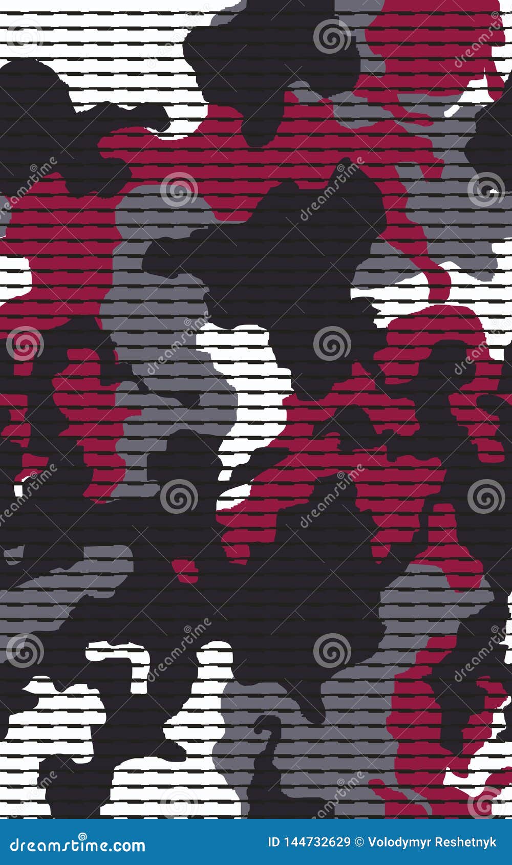 Linear Camouflage Seamless Pattern. Abstract Modern Geometric Digital ...