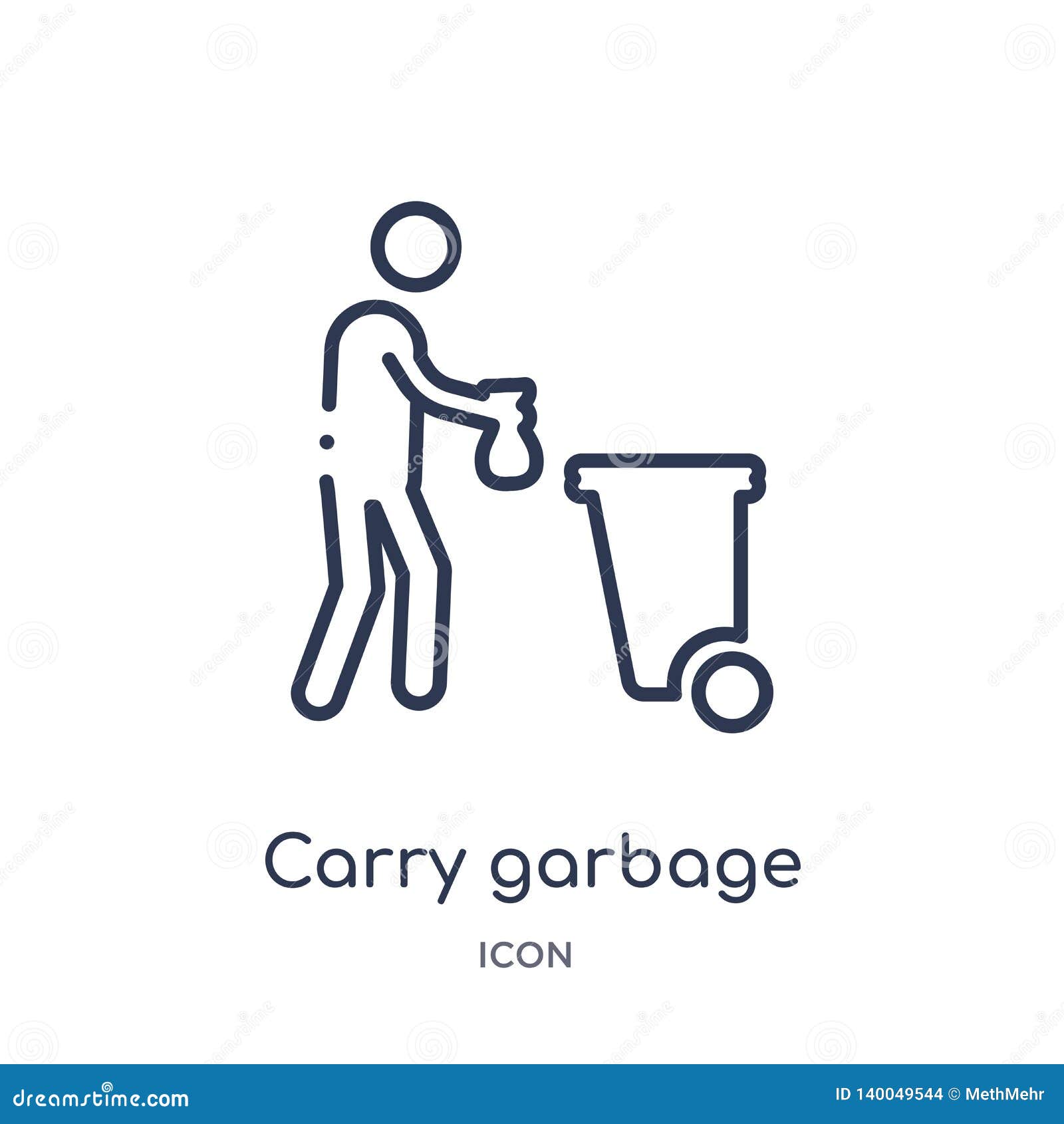 Linear Carry Garbage Icon From Behavior Outline Collection. Thin Line ...