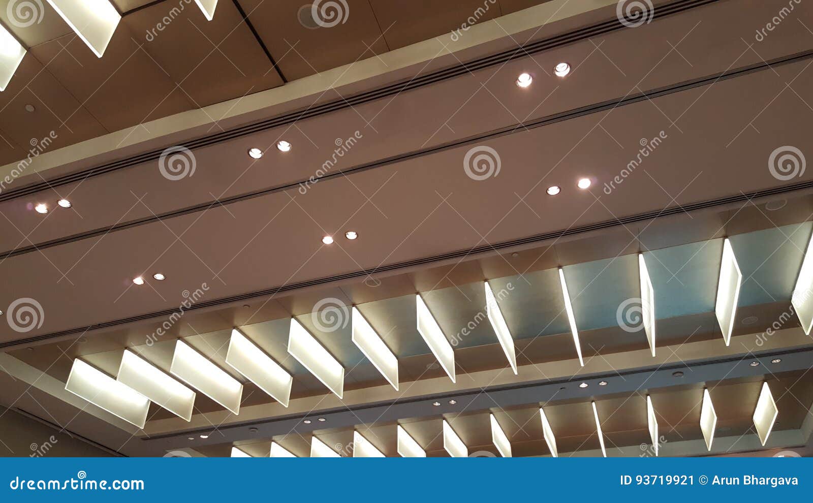 Linear Ceiling Lighting Panel Stock Image - Image of panel ...