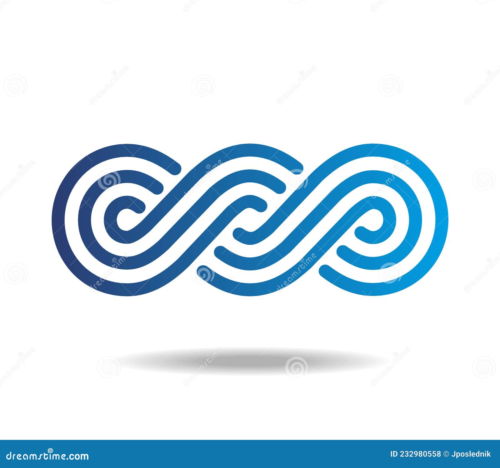 Linear Celtic or Greek Pattern Woven from Three Lines. Infinity Symbol ...