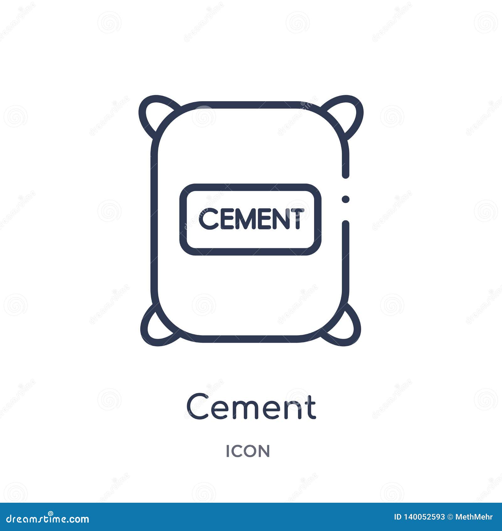 Linear Cement Icon from Construction Outline Collection. Thin Line ...