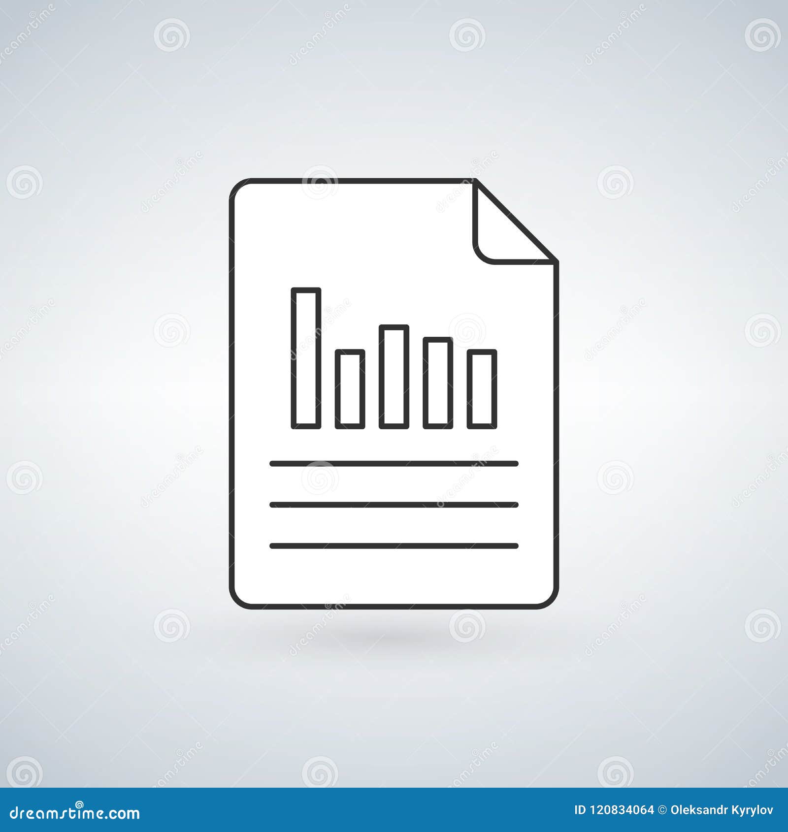 Pie Linear Chart Document Icon, Line Vector Sign, Linear Bicolor ...