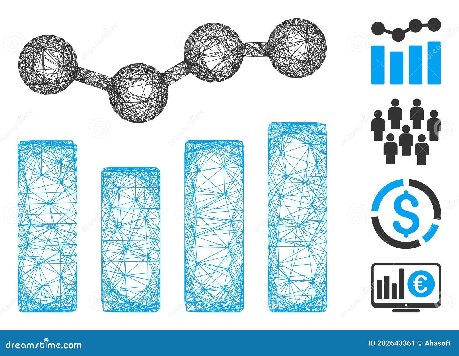 Linear Charts Vector Mesh stock vector. Illustration of concept - 202643361