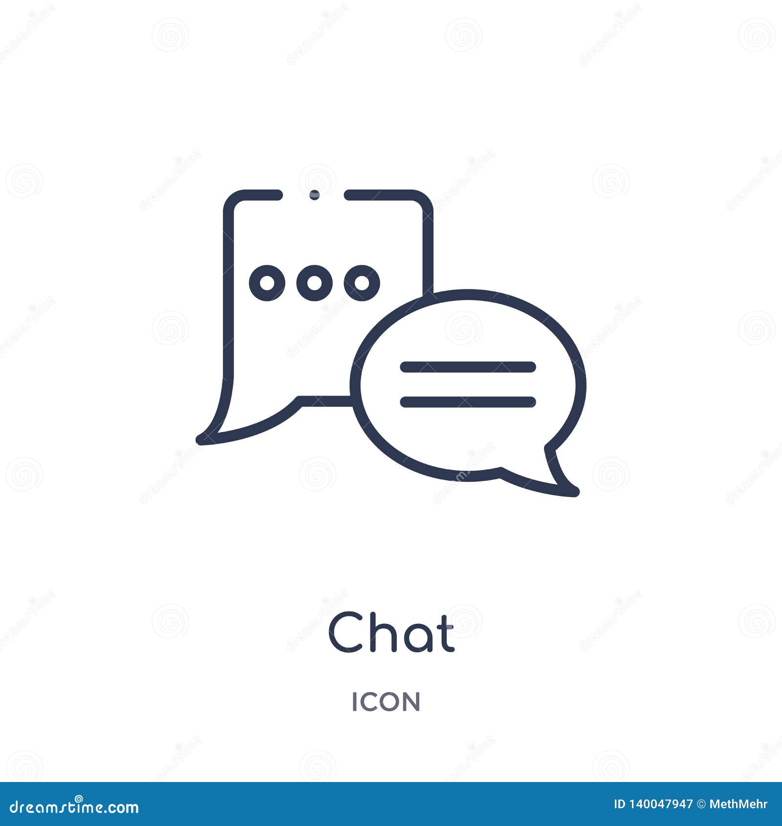 Linear Chat Bubble Icon From Comunation Outline Collection. Thin Line ...