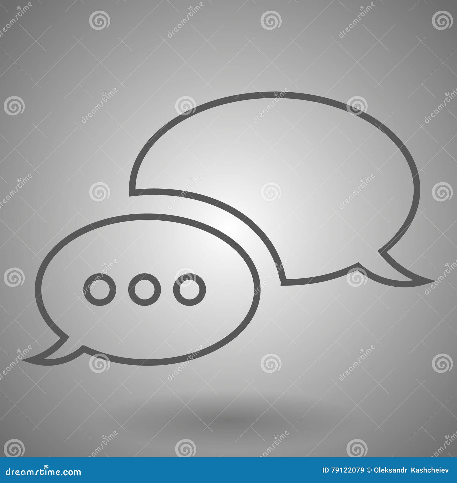 Linear Chat Icon Illustration on Gray Background Stock Illustration ...
