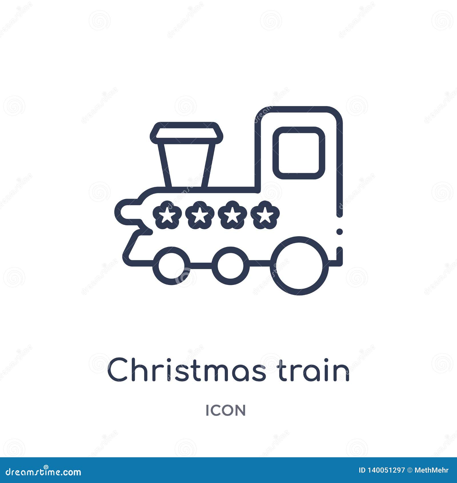 Linear Christmas Train Icon from Christmas Outline Collection. Thin ...