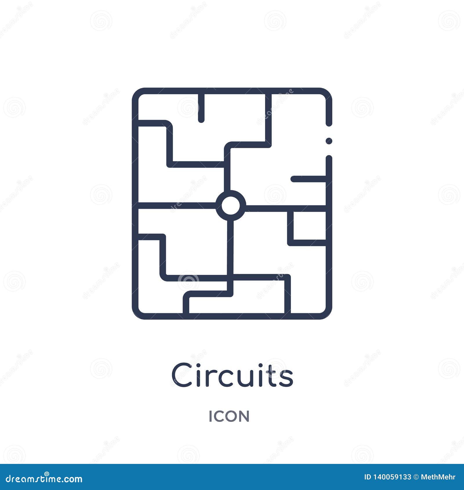 Linear Circuits Icon From Hardware Outline Collection Thin Line Circuits Icon Isolated On White