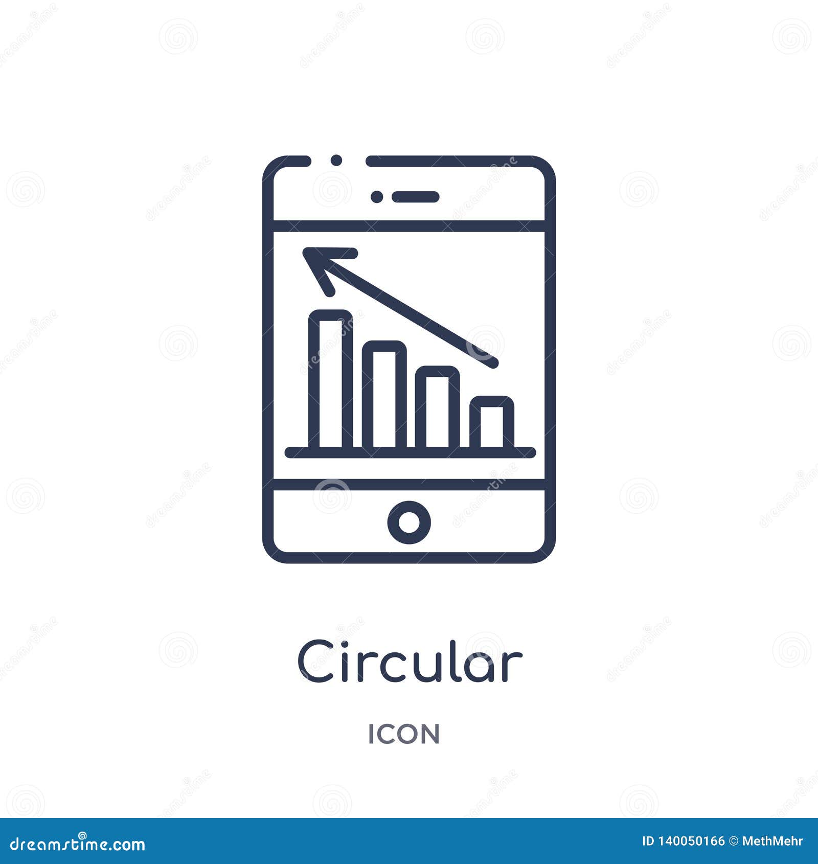 Linear Circular Graphic of Mobile Icon from Business and Analytics ...