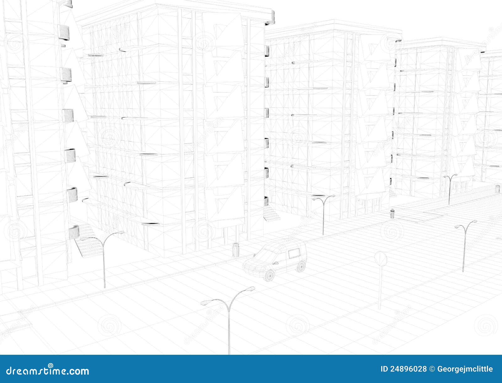 Linear city stock illustration. Illustration of trash - 24896028