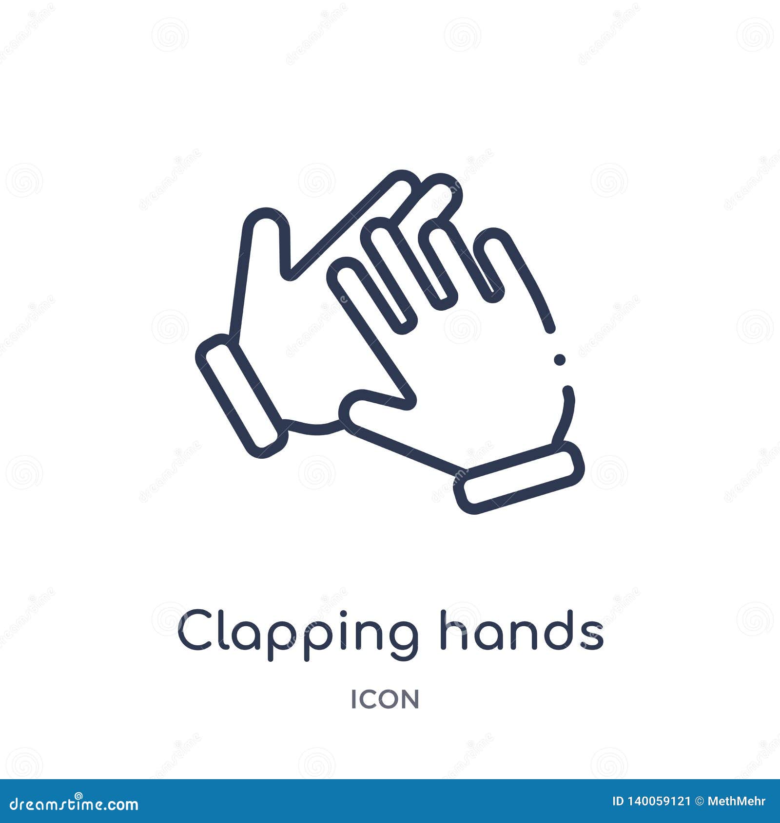 Linear Clapping Hands Icon From Hands And Guestures Outline Collection ...