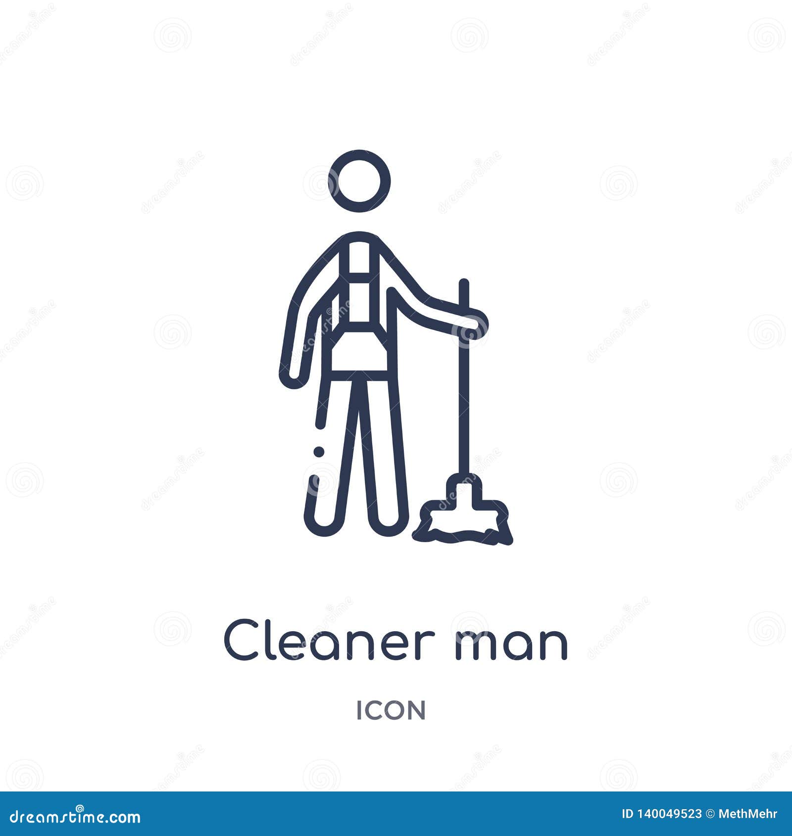 Linear Cleaner Man Icon From Behavior Outline Collection. Thin Line ...