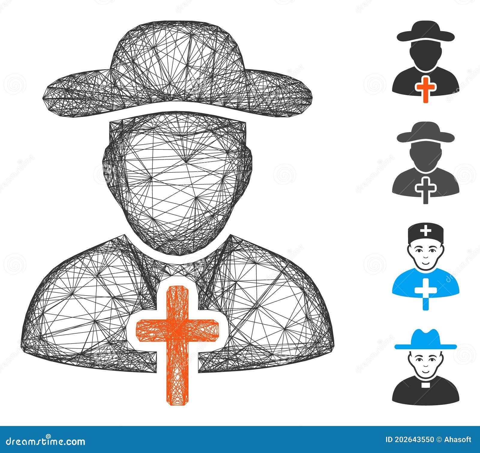 Linear Cleric Vector Mesh stock vector. Illustration of kirkman - 202643550