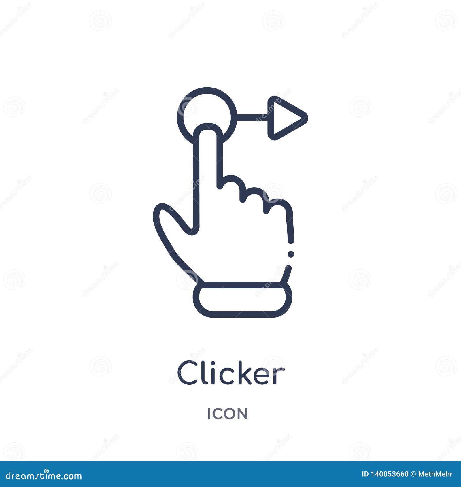 Linear Clicker Icon from Cursor Outline Collection. Thin Line Clicker ...