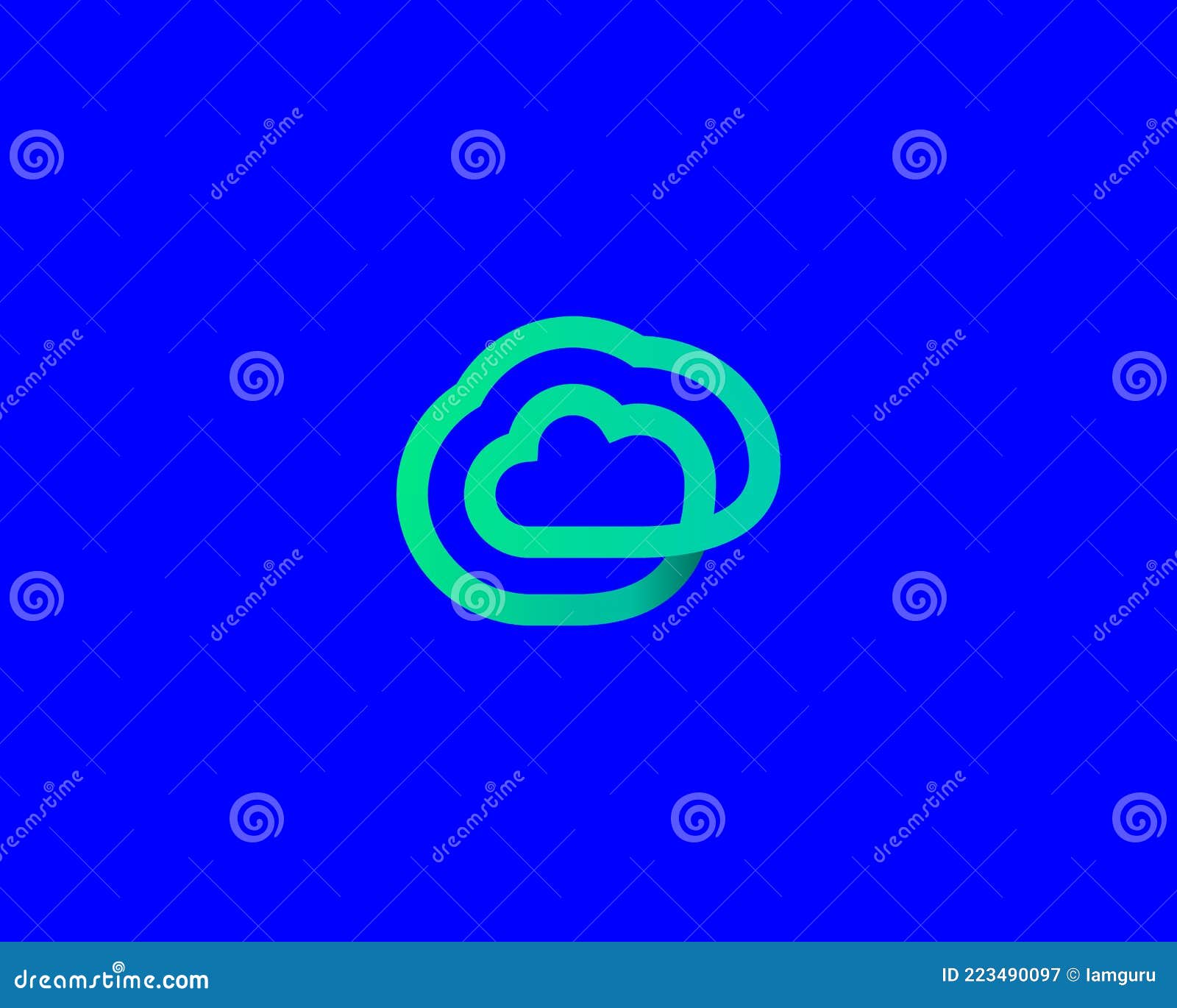 Linear Cloud Loop Vector Icon Logo Design Template. Minimalistic Data ...