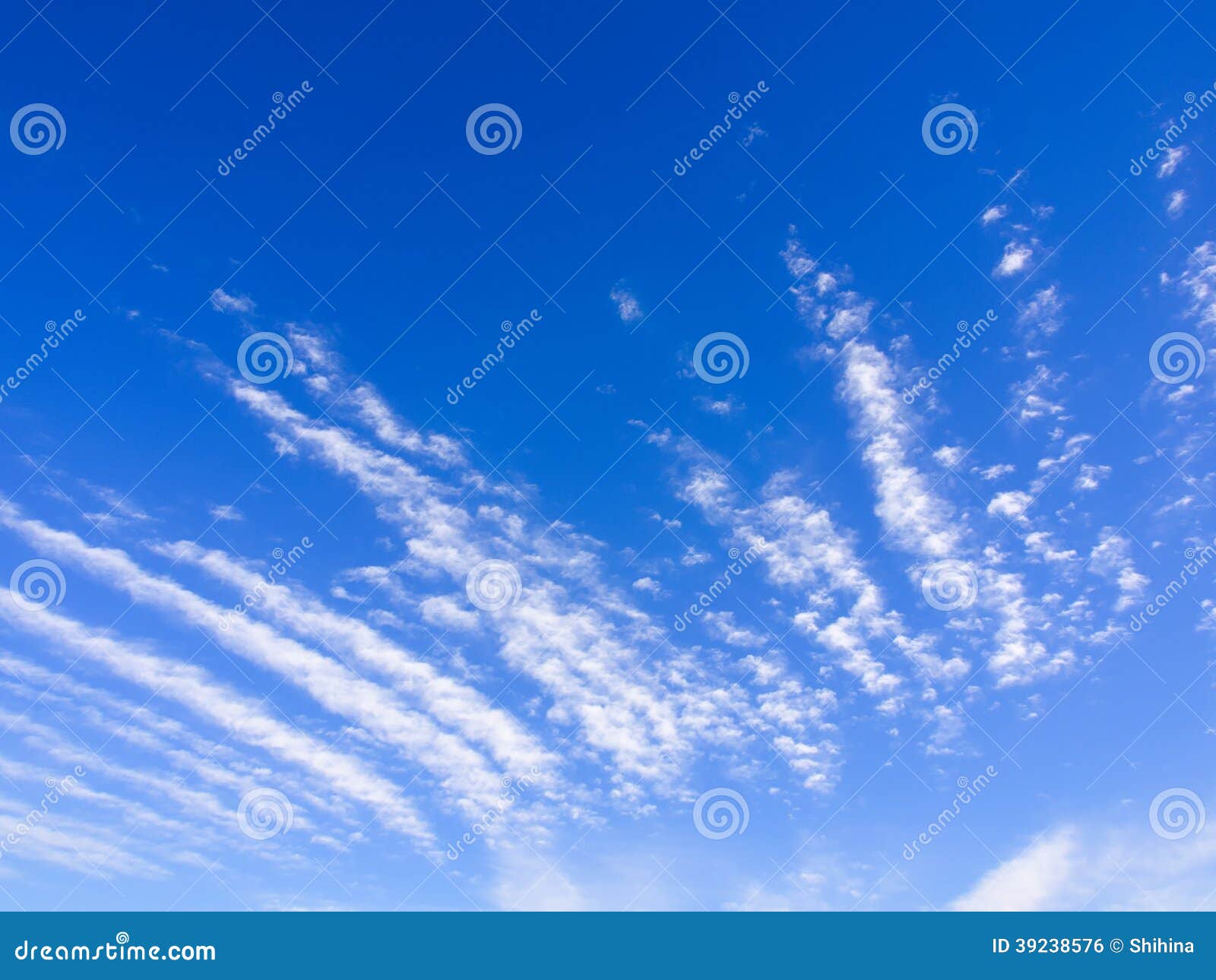 Linear Clouds in the Blue Wide Sky Stock Photo - Image of weather ...