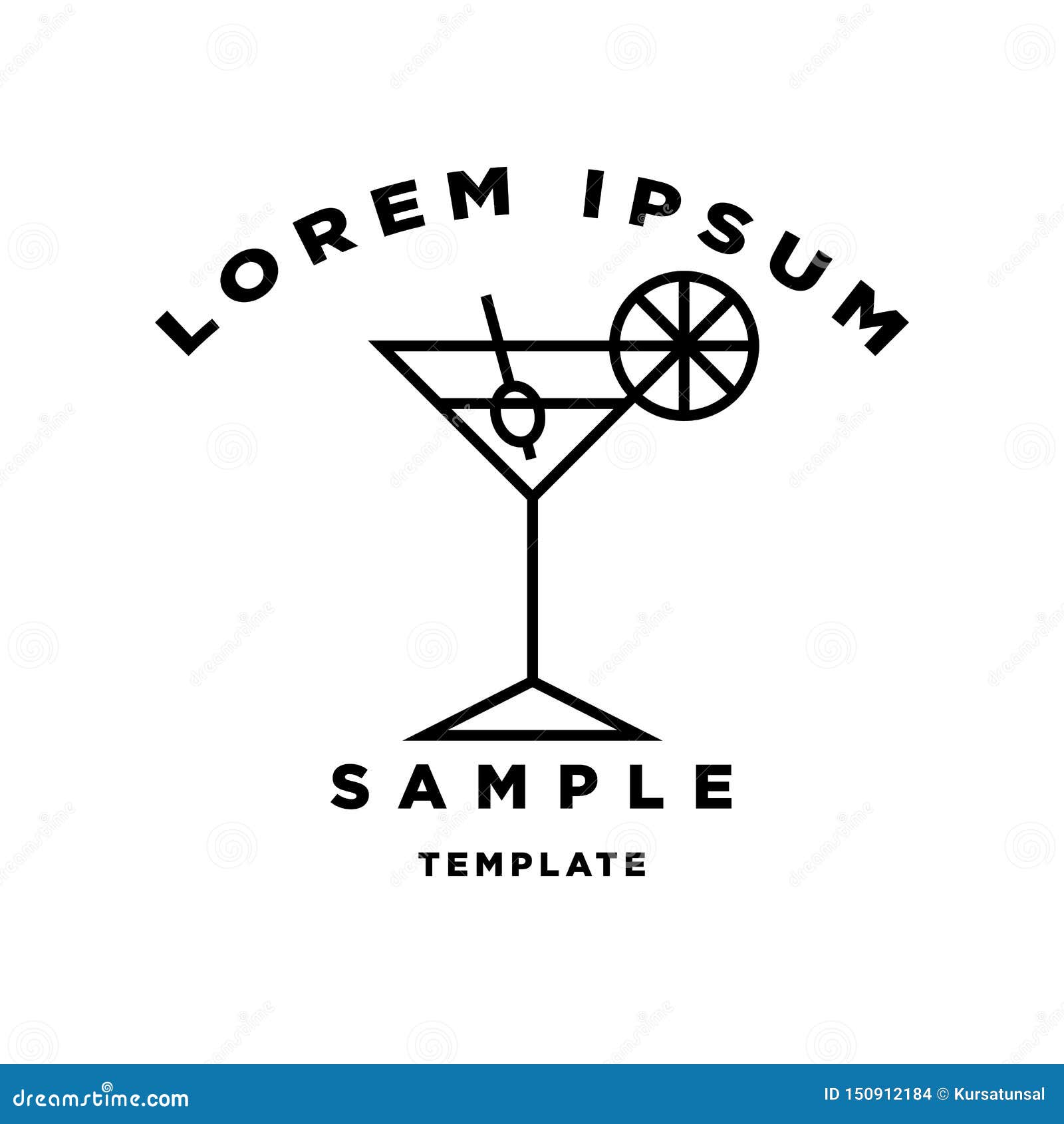 Linear Cocktail Sign Vector Design Stock Vector - Illustration of ...