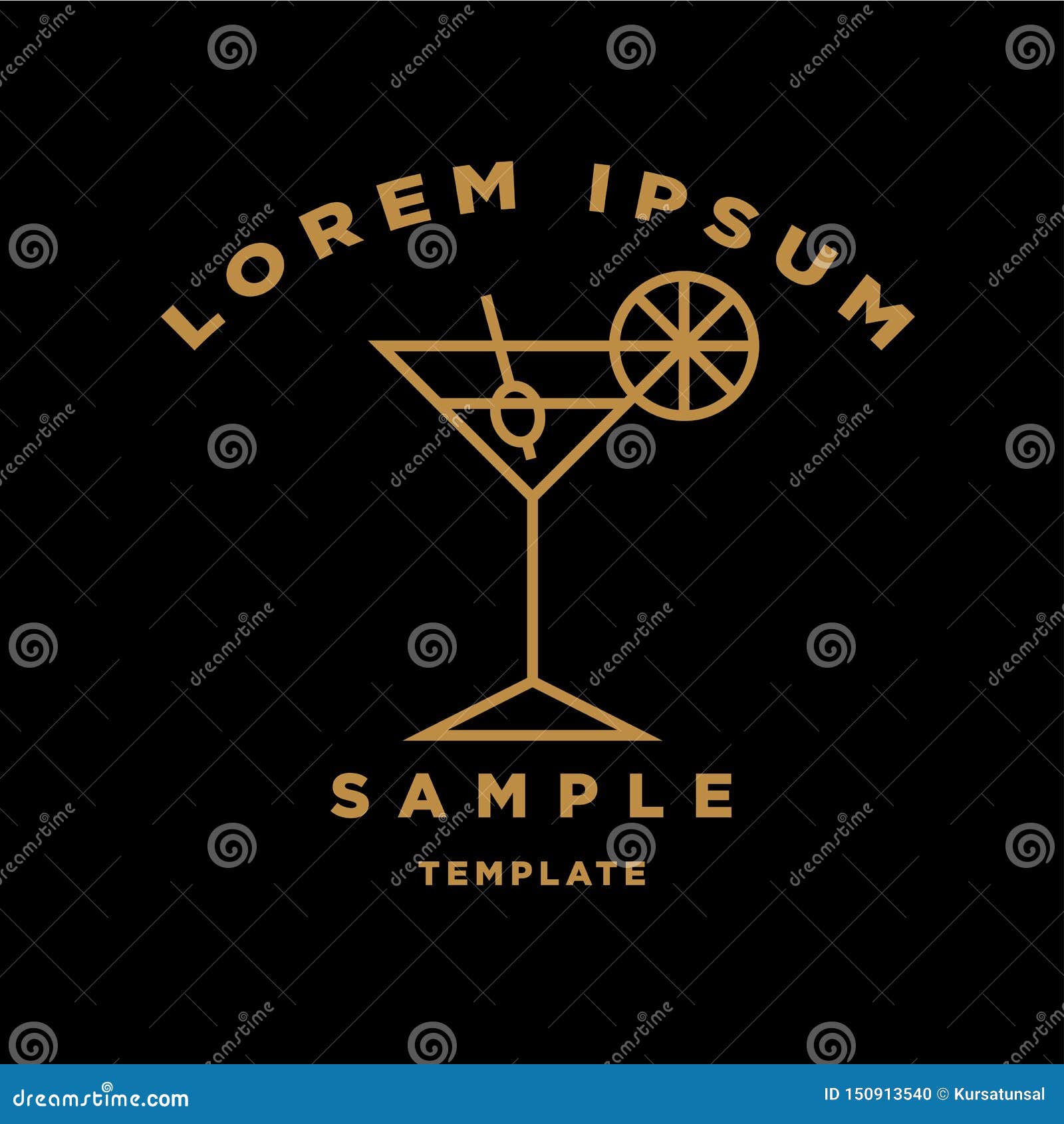 Cocktail Sign Illustration. Black Icon On White Popart Splash At Green ...