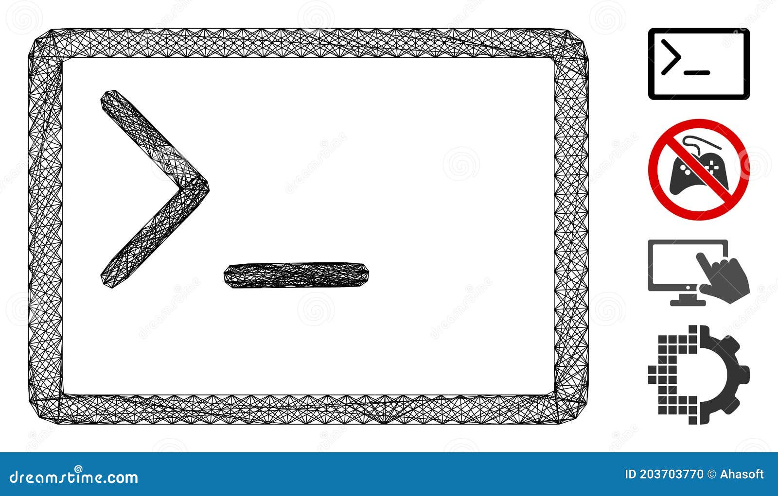 Linear Coding Console Vector Mesh Stock Illustration - Illustration of ...