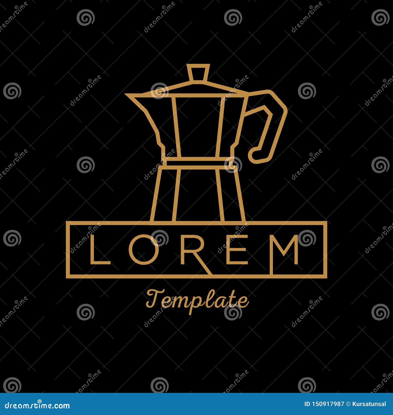 Linear Coffee Pot Sign Vector Design Stock Vector - Illustration of ...