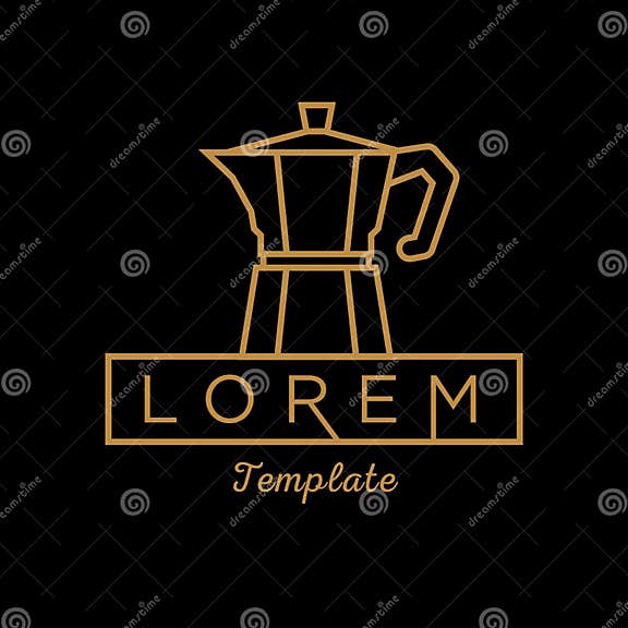 Linear Coffee Pot Sign Vector Design Stock Vector - Illustration of ...