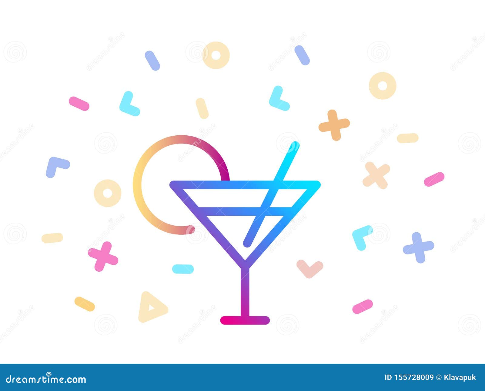 Linear Colorful Cocktail Icon. Symbol of Fun and Celebration Stock ...