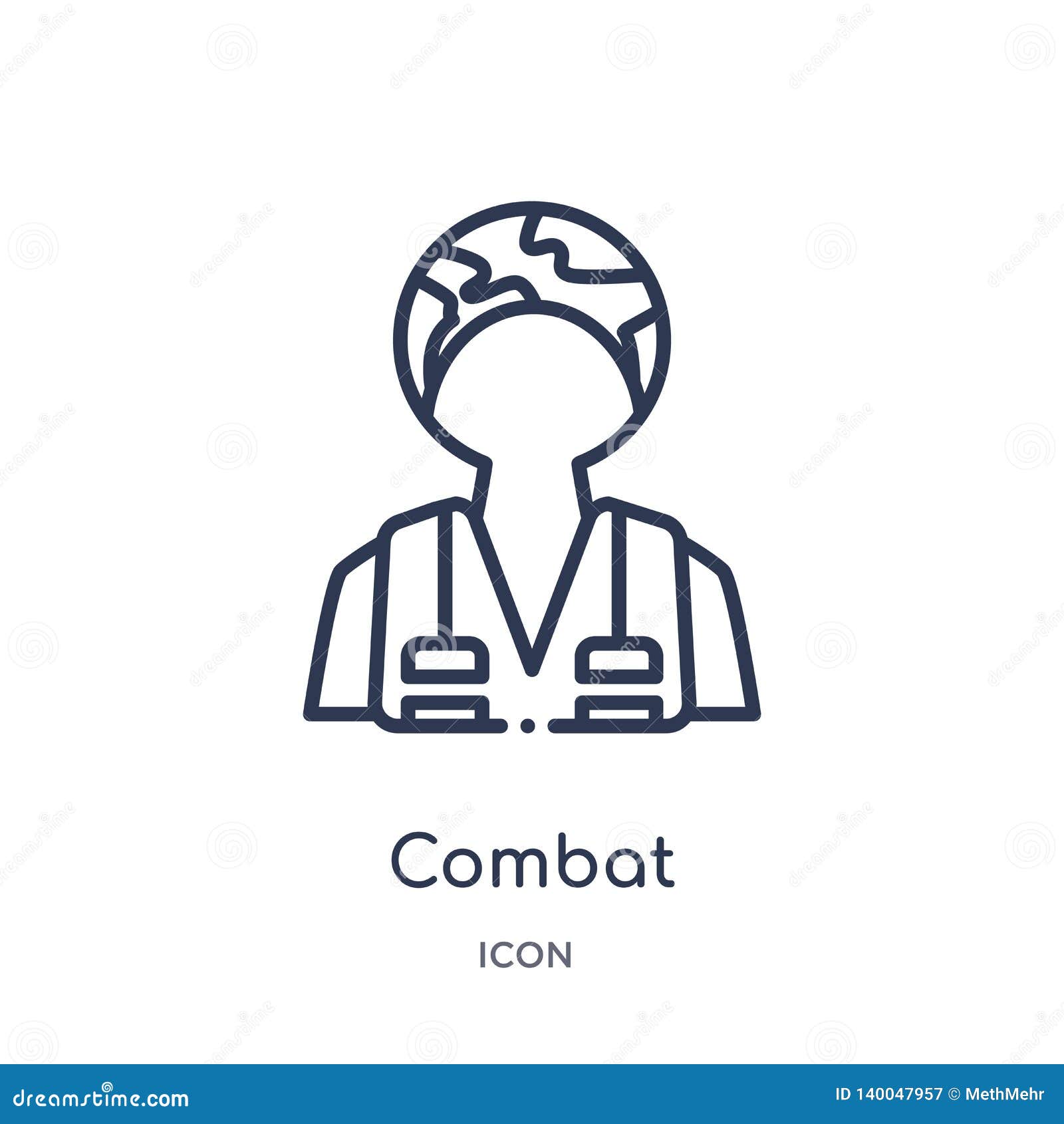 Linear Combat Icon From Army And War Outline Collection. Thin Line ...