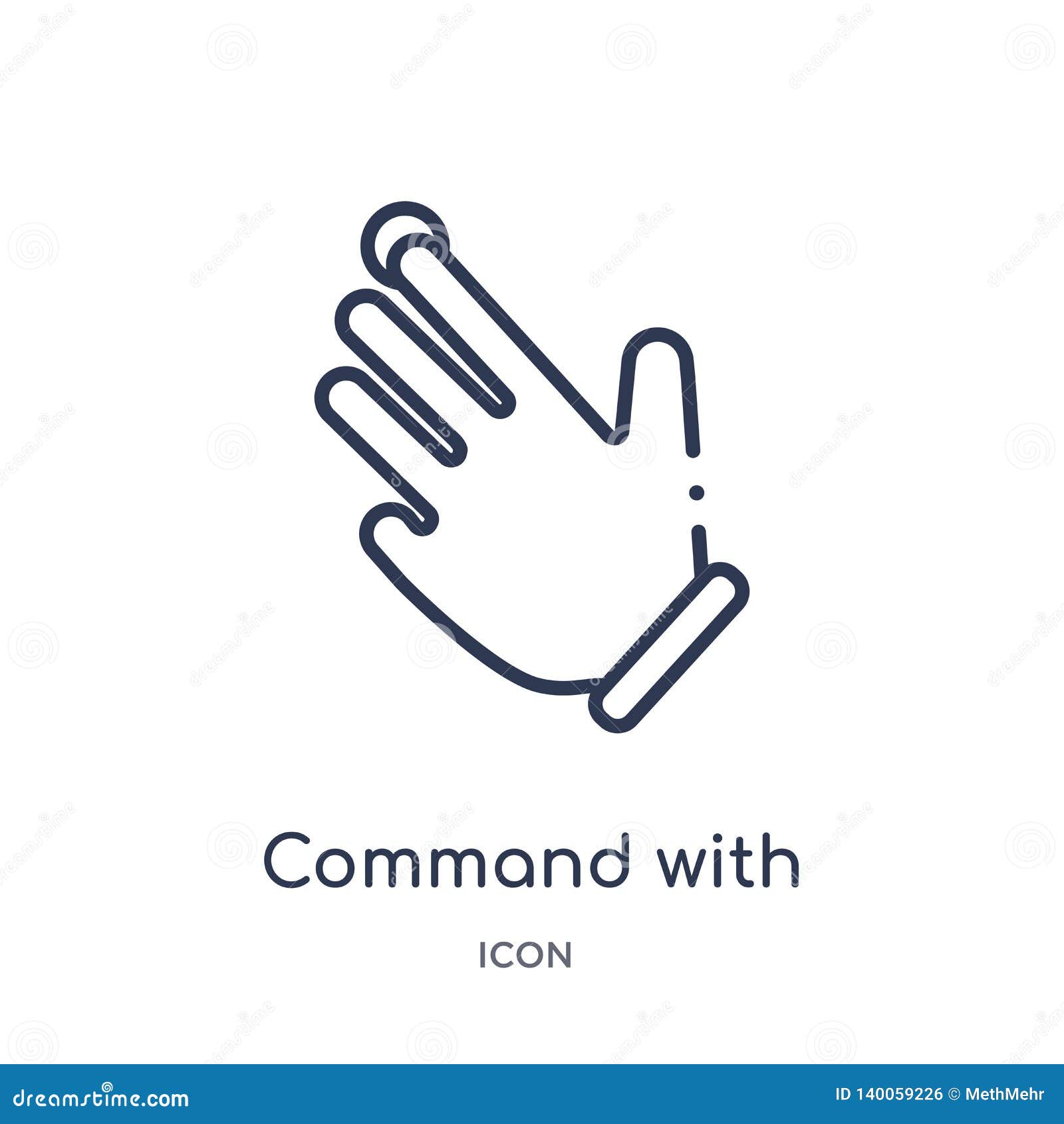 Linear Command with Fingers Icon from Hands and Guestures Outline ...