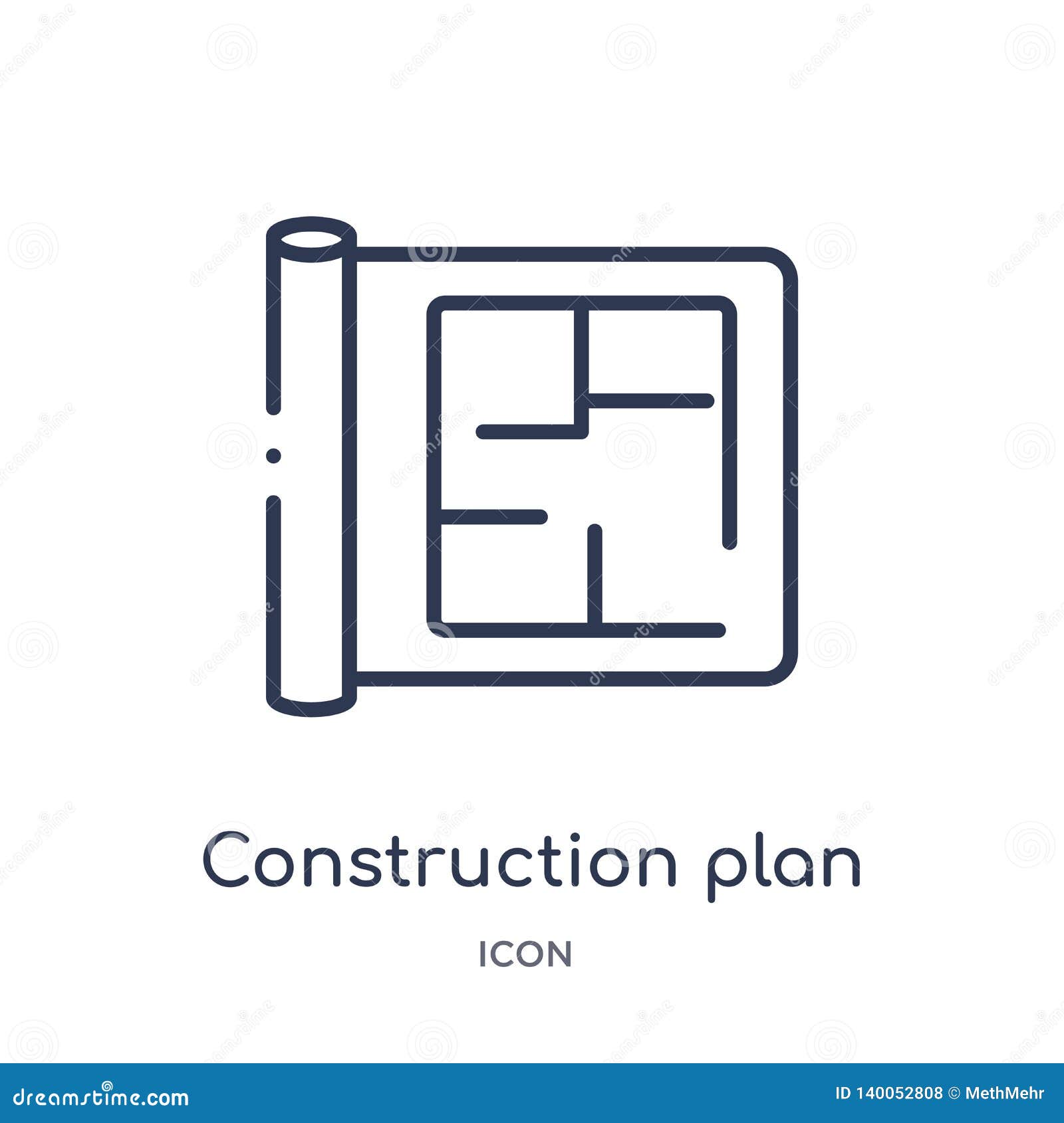 Linear Construction Plan Icon from Construction Outline Collection ...