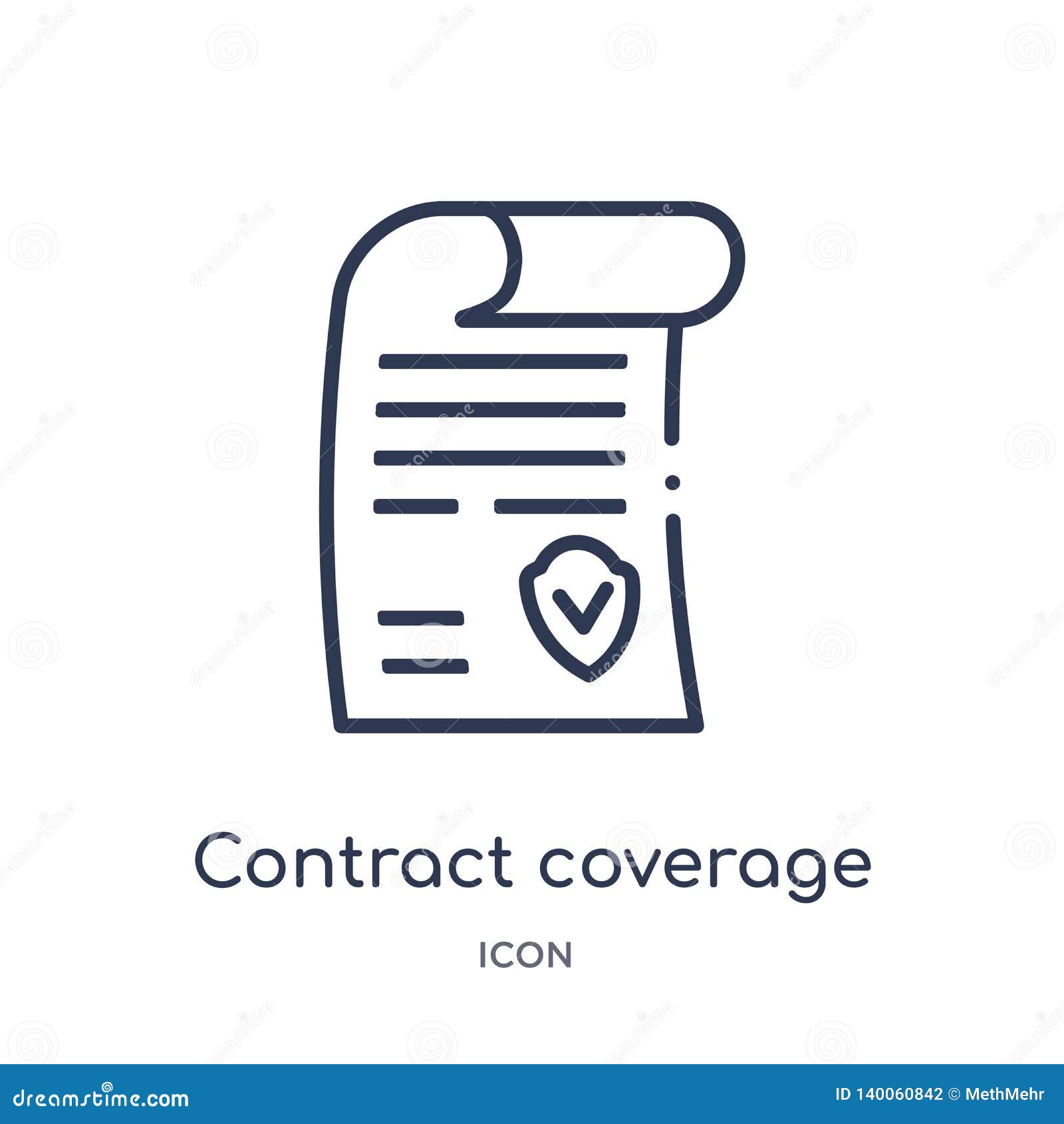 Linear Contract Coverage Icon from Insurance Outline Collection. Thin ...