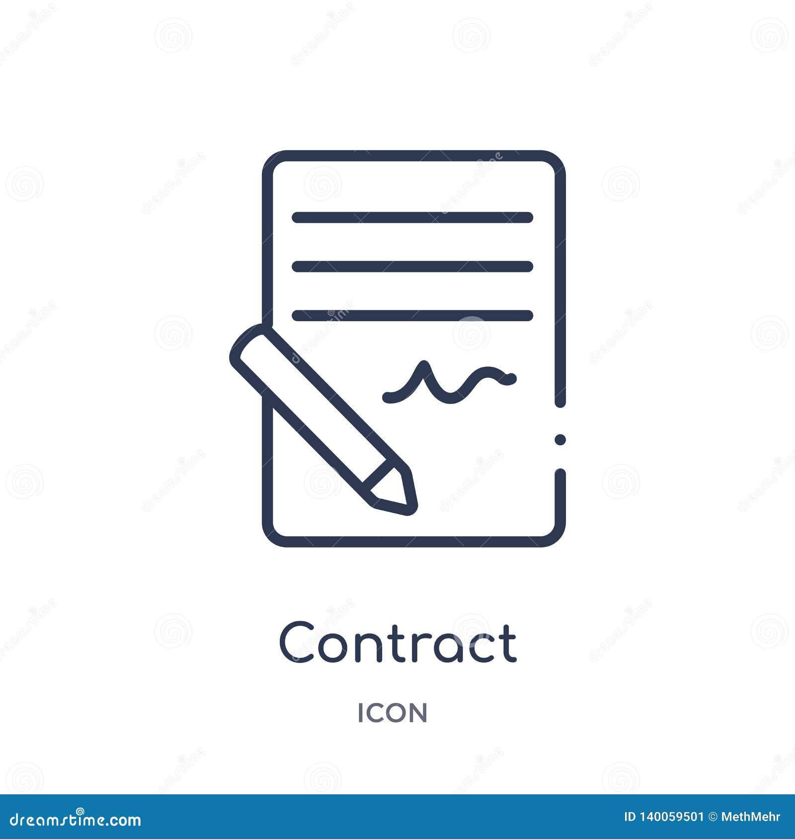 Linear Contract Icon From Human Resources Outline Collection Thin Line