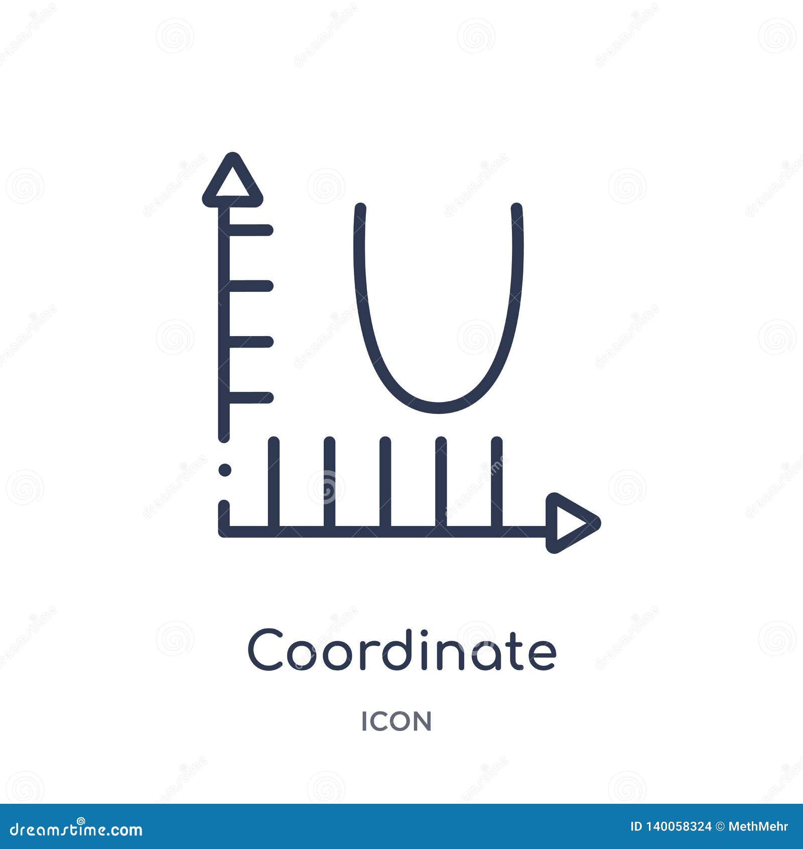 Coordinate Icon, Banner Outline Template Vector Illustration ...