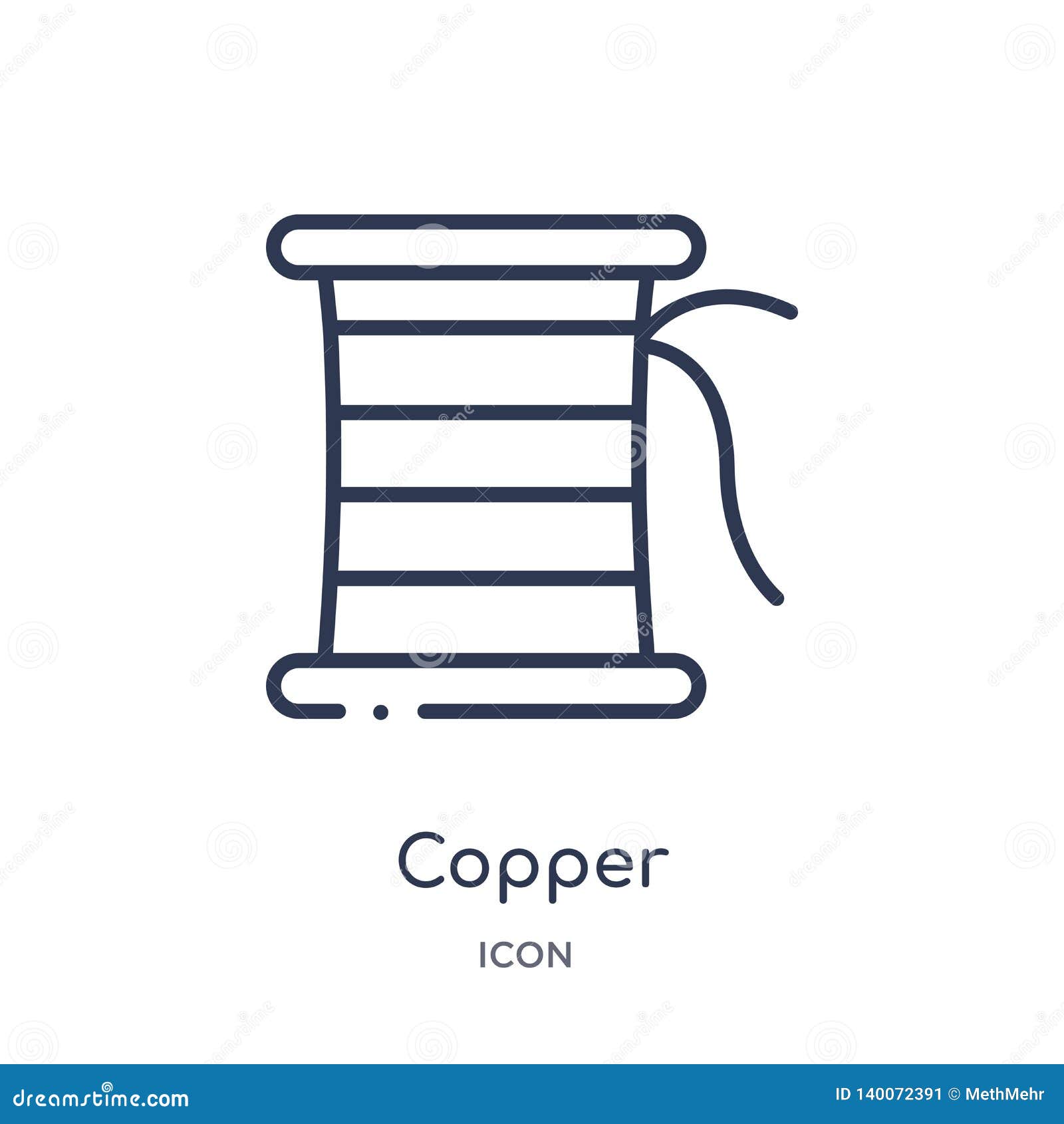 Linear Copper Icon from Construction and Tools Outline Collection. Thin ...