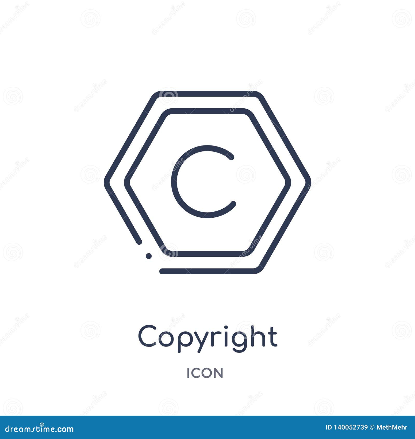 Linear Copyright Icon From Content Outline Collection. Thin Line ...