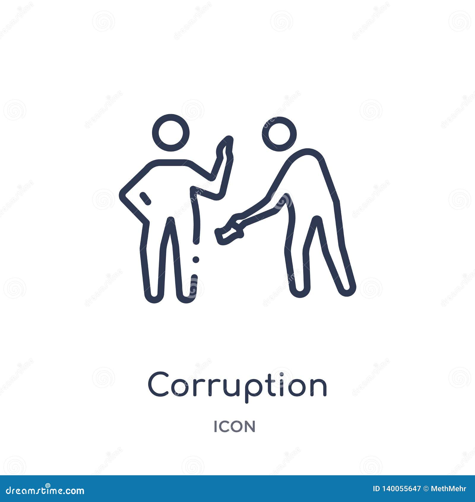 Linear Corruption Icon From Ethics Outline Collection. Thin Line ...