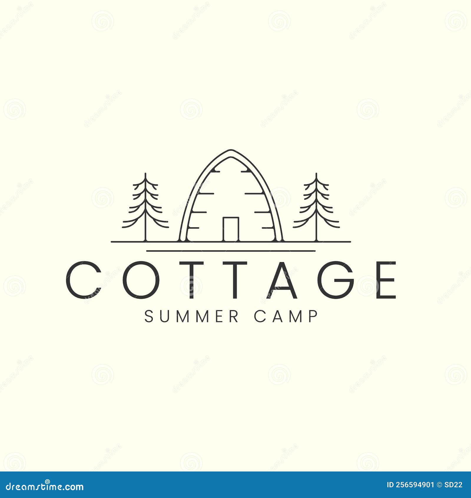 Linear Cottage Style Logo Vector Illustration Icon Template Design ...