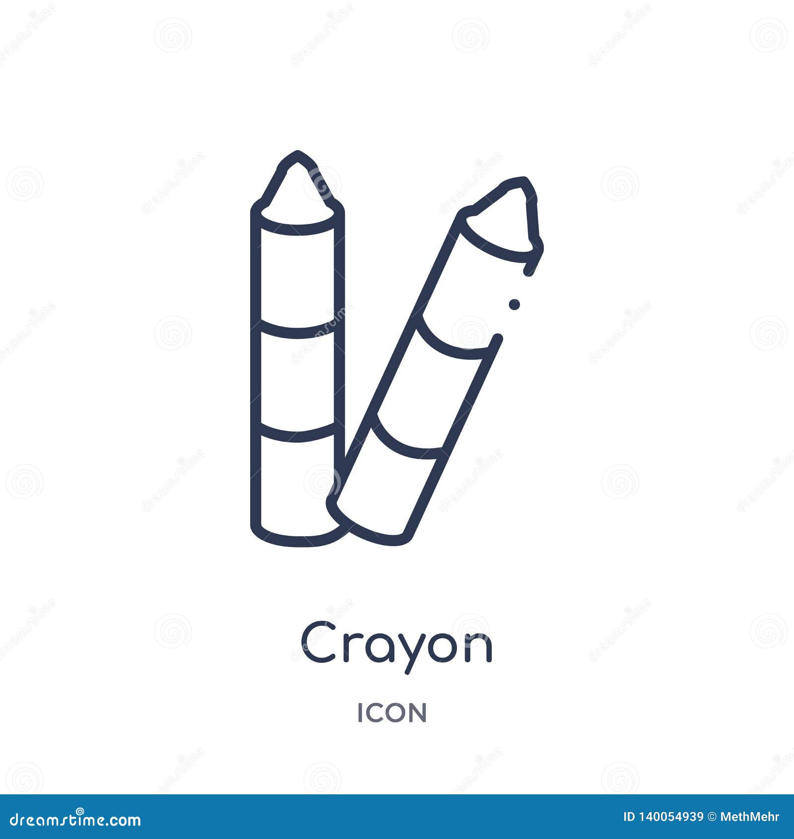 Linear Crayon Icon From Education Outline Collection. Thin Line Crayon ...