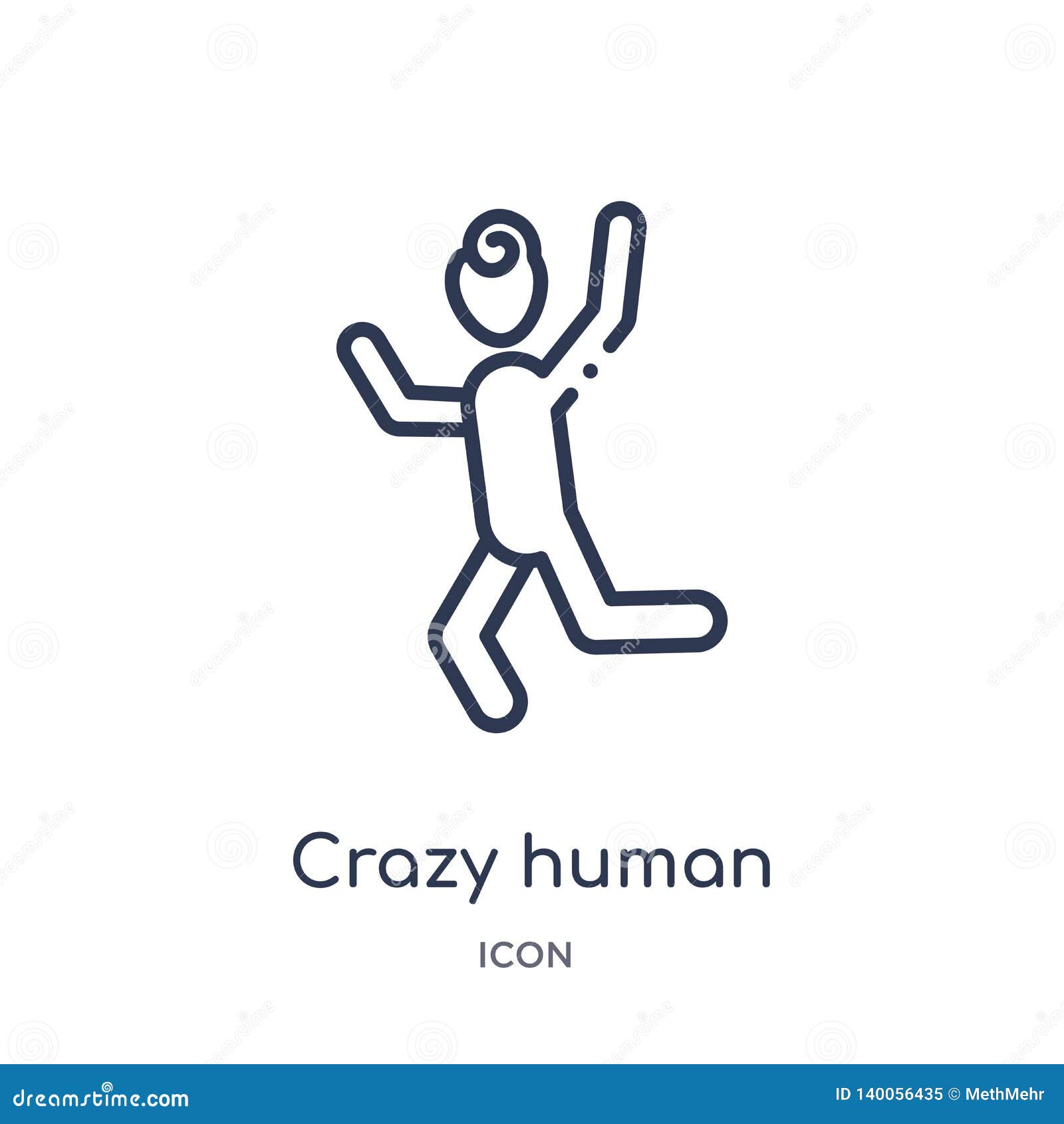 Linear Crazy Human Icon from Feelings Outline Collection. Thin Line ...