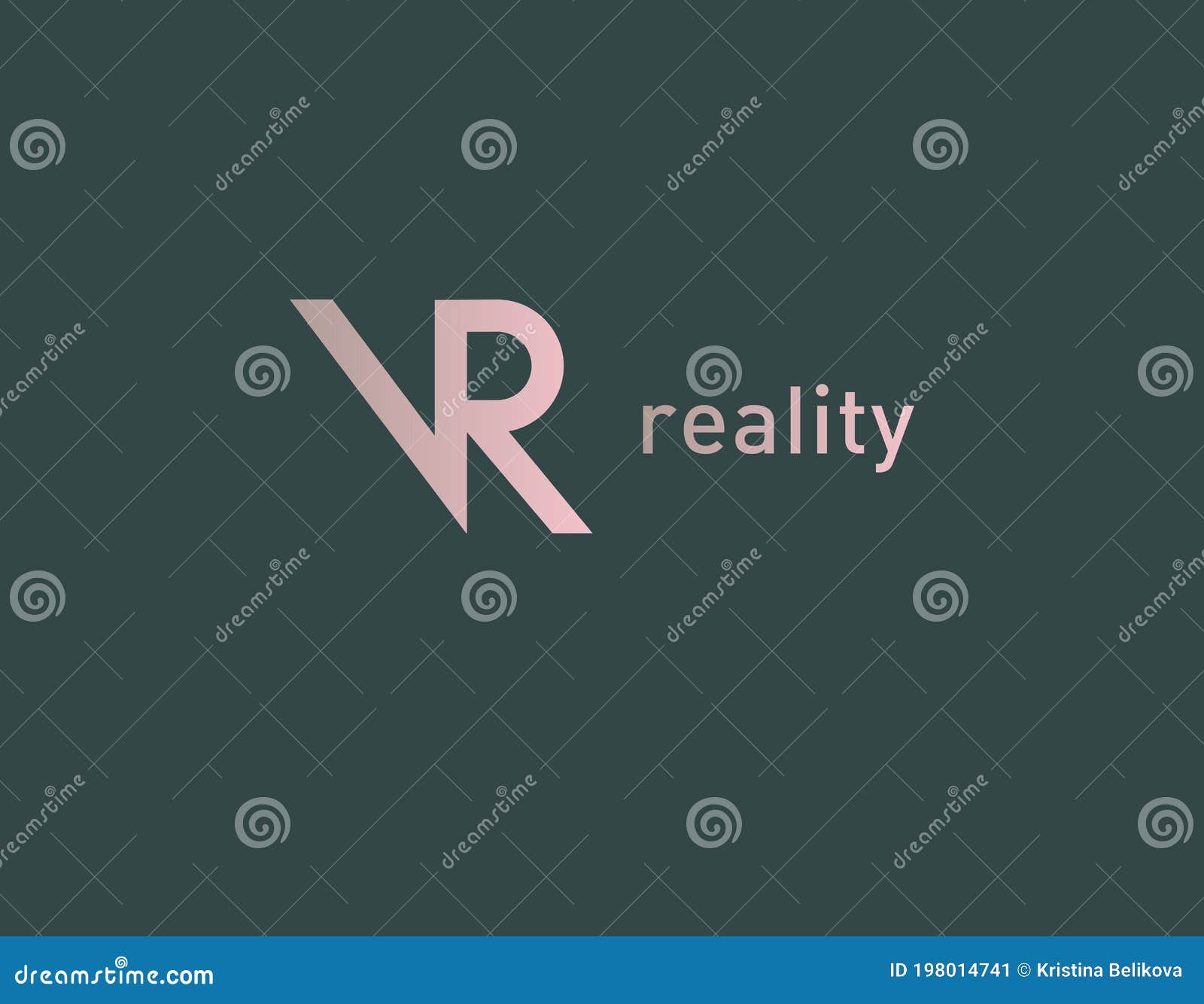 Linear Creative Logo Typography Letters VR Virtual Reality Stock Vector ...