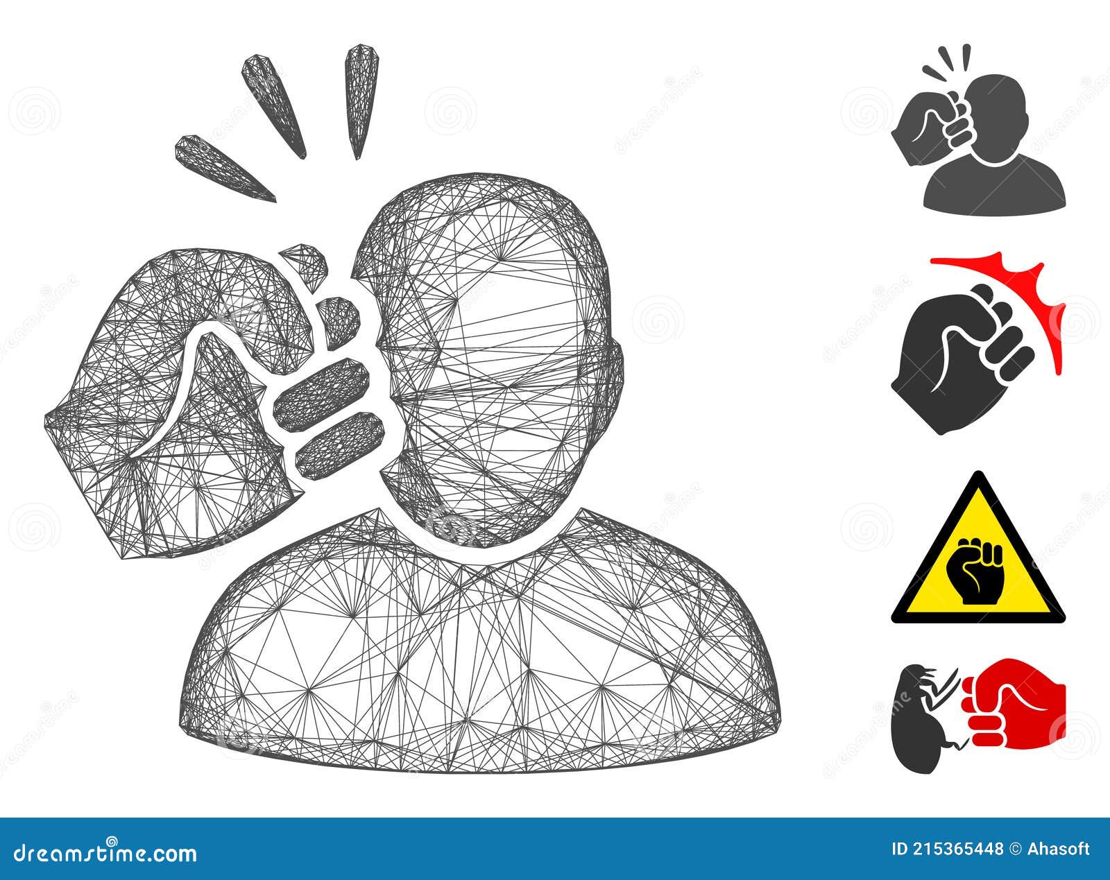 Linear Crime Violation Fist Strike Vector Mesh Stock Vector ...