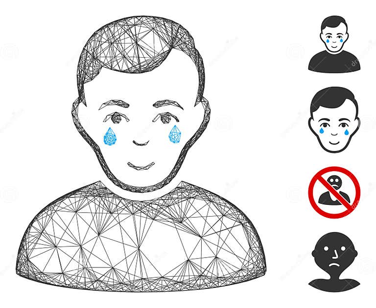 Linear Crying Boy Vector Mesh Stock Illustration - Illustration of ...